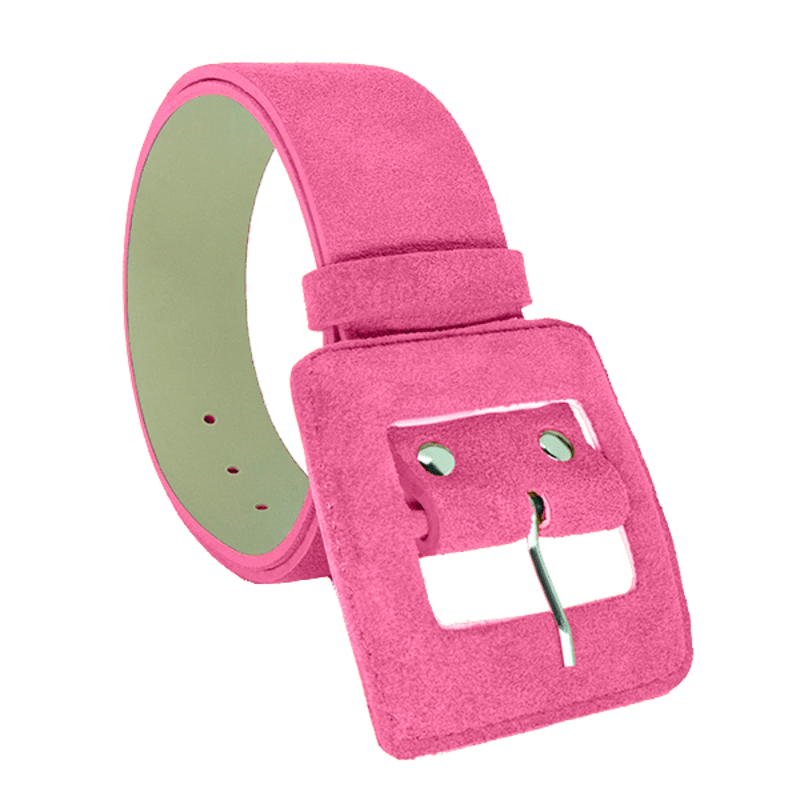 Suede Square Buckle Belt - Bubblegum Pink | BeltBe | Wolf & Badger