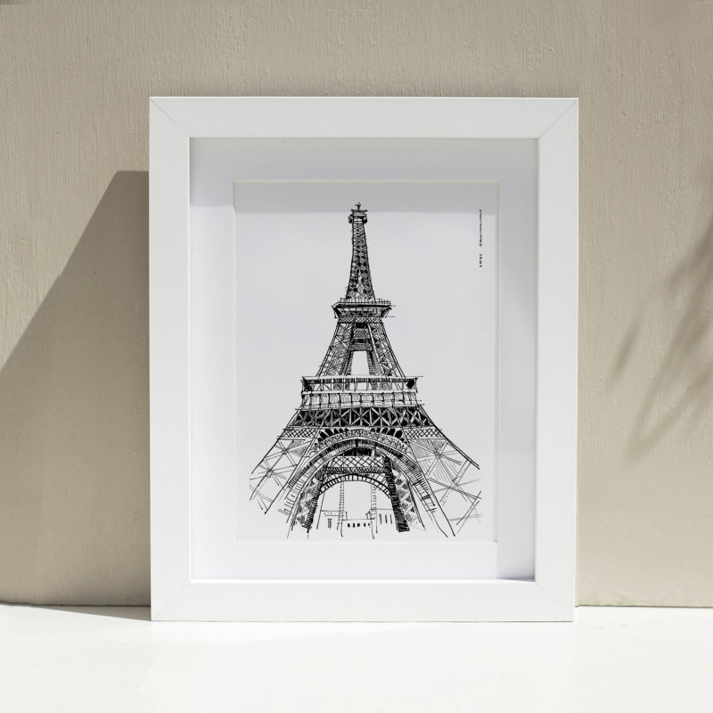 how to draw eiffel tower on wall