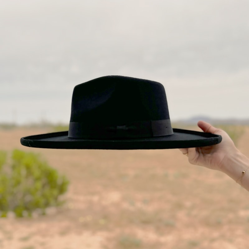 The Stevie Black Rancher Pencil Brim Cosmo Hat | Wild As Heck | Wolf ...
