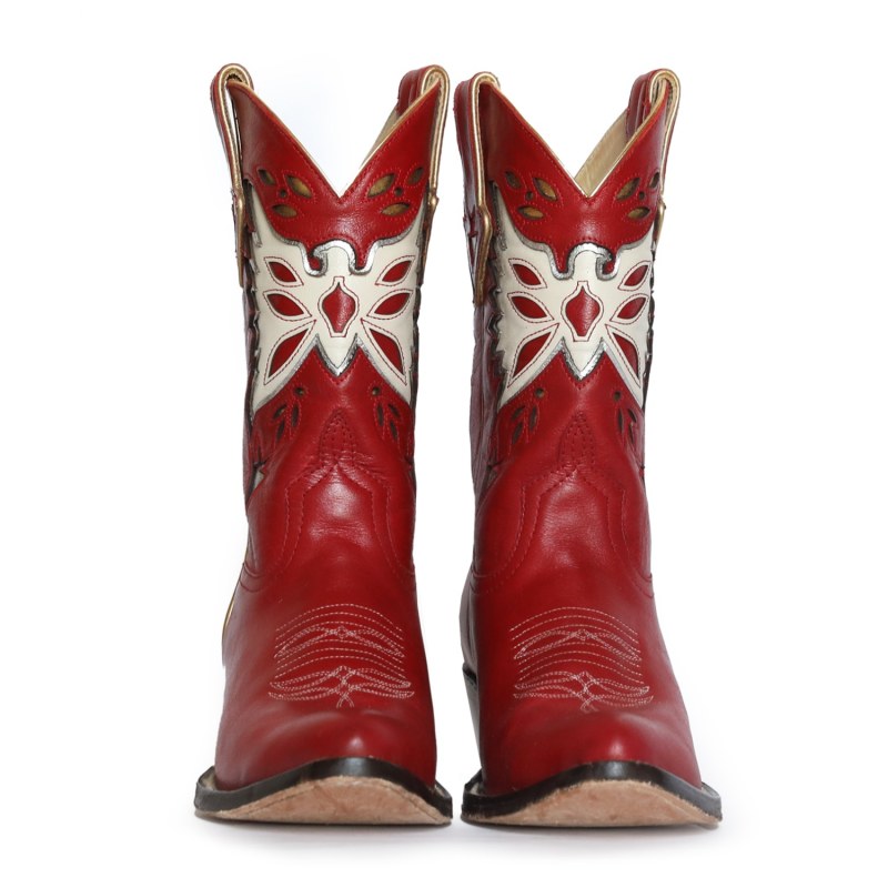 Red Thunderbird Cowboy Boot With Metallic Accents | Fraulein Boot ...