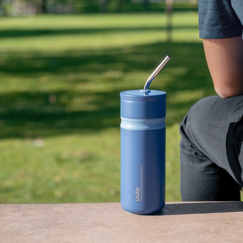 Uvio Ultraviolet Self-Purifying Straw Water Bottle-Picasso Blue | OHOM ...
