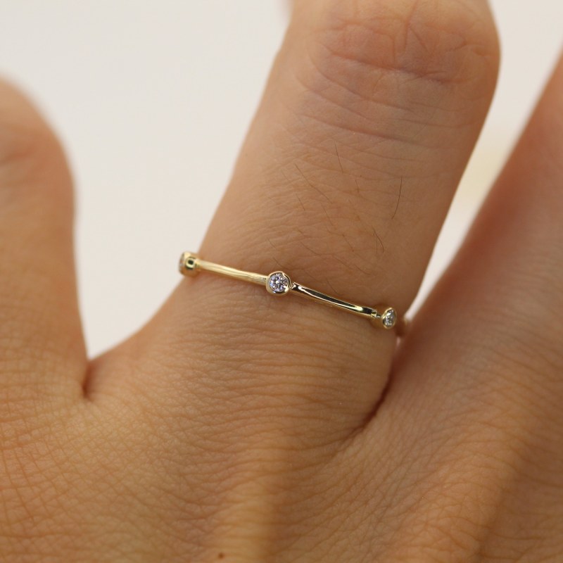 Timeless Simple Bezel Setting Diamond Yellow Gold Ring | VicStoneNYC ...