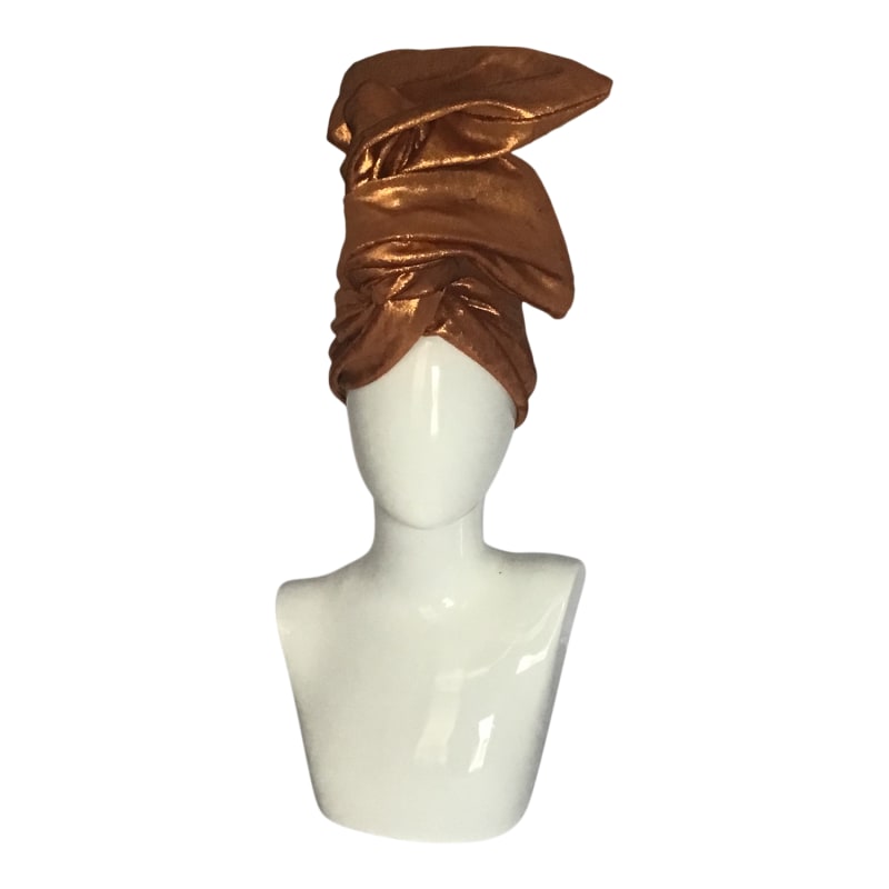 Twisturban Turban In Hammered Copper Metallic Velvet | Romer Millinery ...