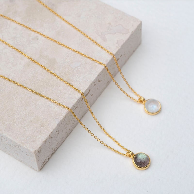 Lulea Moonstone & Gold Vermeil Pendant Necklace | Auree Jewelry | Wolf ...
