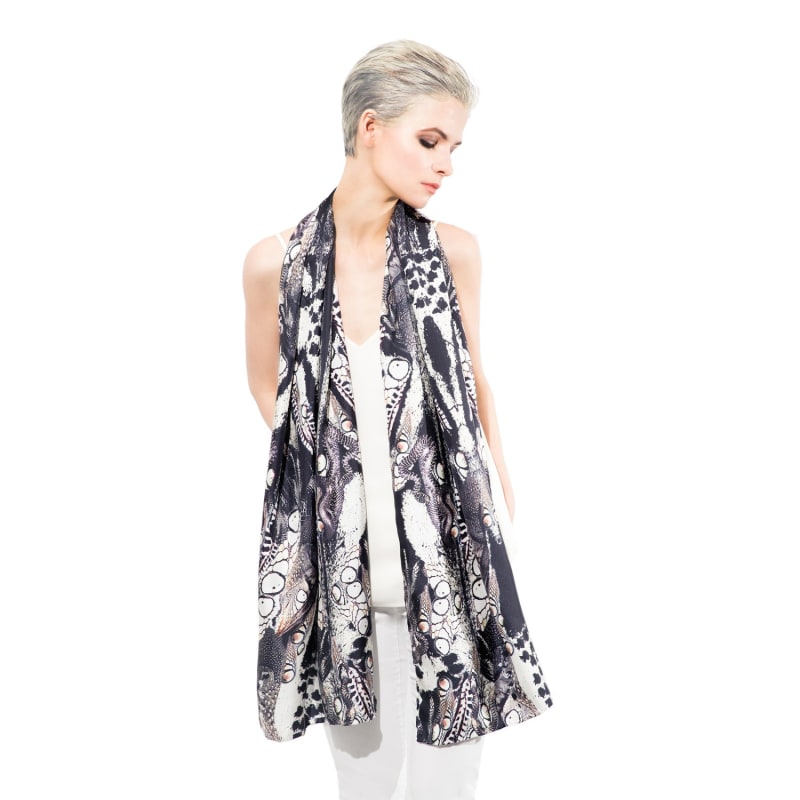 Beetle Shell & Lizards Large Silk Scarf | CASSANDRA HONE | Wolf & Badger