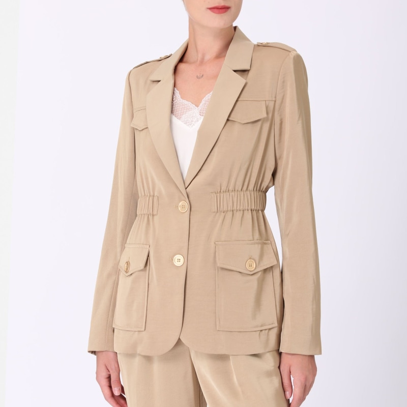 Safari Blazer With Gathered Waist | Smart and Joy | Wolf & Badger