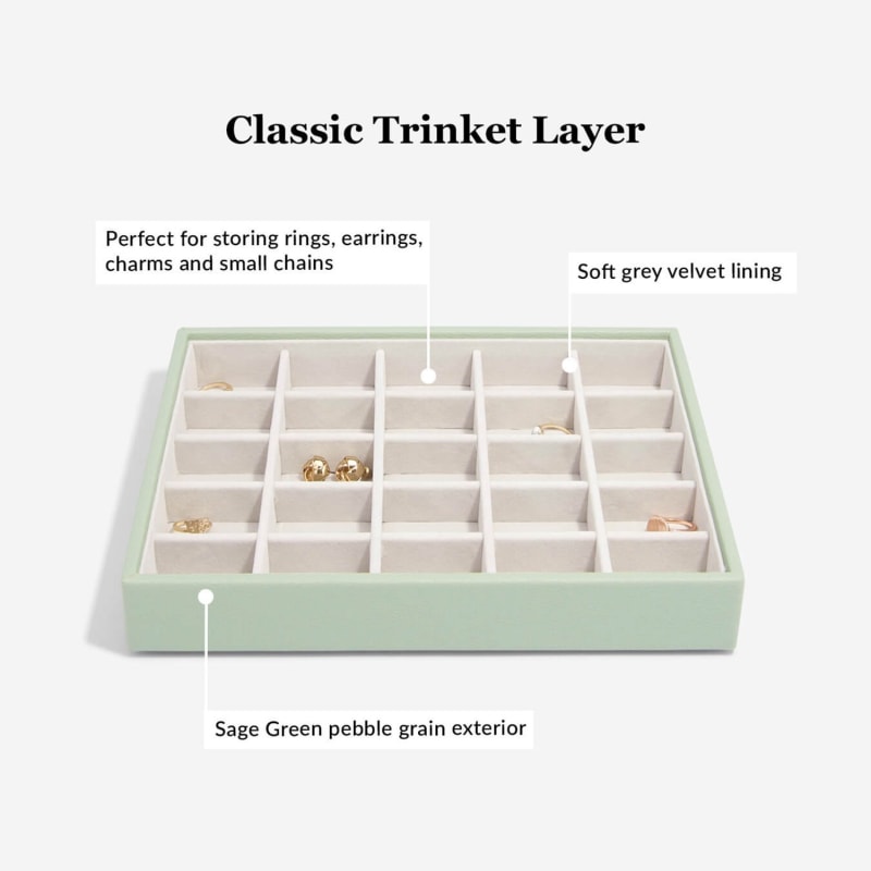 Stackers Sage Green Classic Jewelry Box Set Of Four | Stackers | Wolf ...