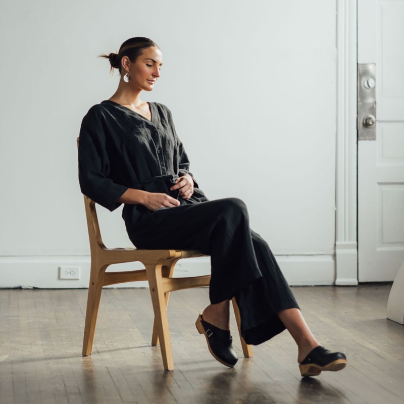 Wide Leg Button Down Belted Jumpsuit - Black | Joeleen Torvick | Wolf ...