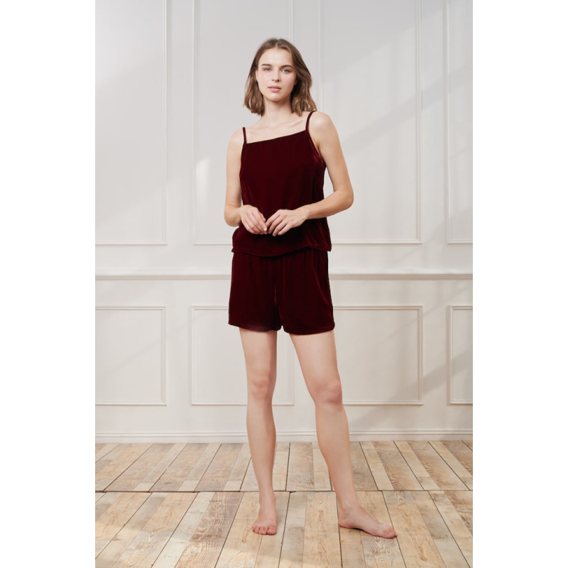 Velvet Short Pyjamas Set - Rosewood | The Annam House | Wolf & Badger