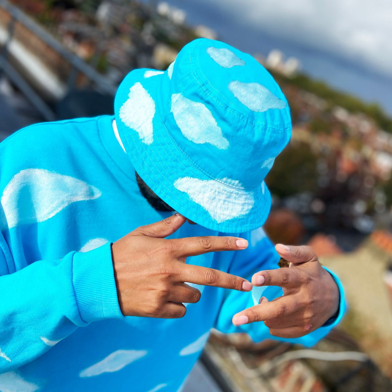 Blue Sky & Cloud Bucket Hat | Quillattire | Wolf & Badger