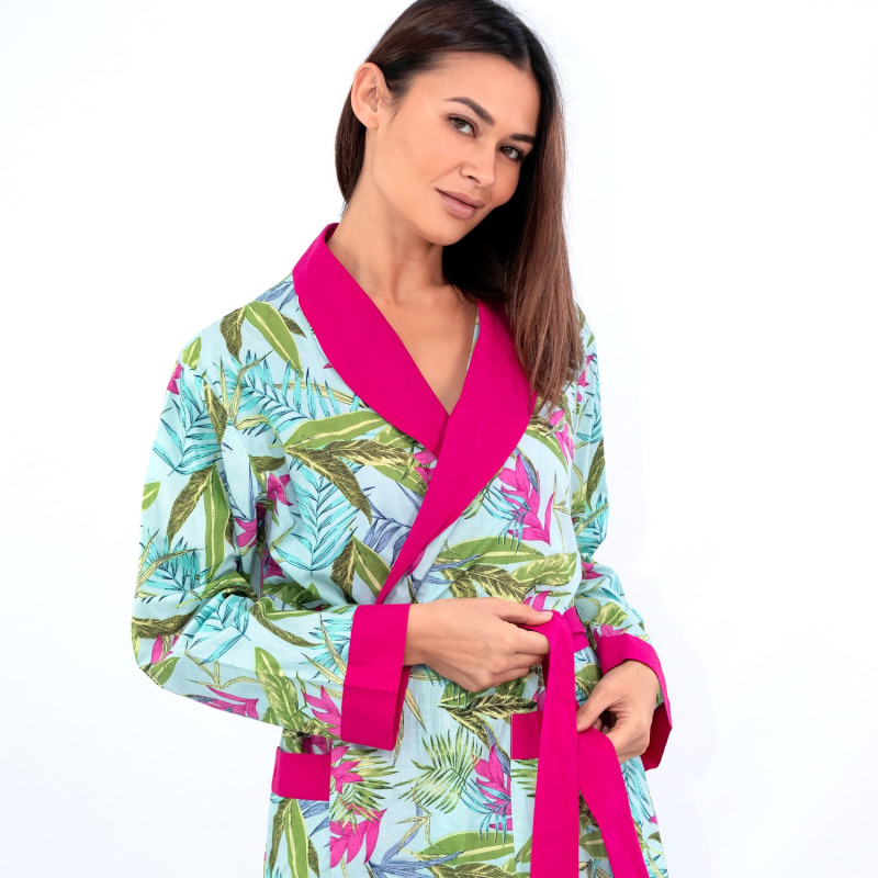 Indian Cotton Bali Print Robe | inara | Wolf & Badger