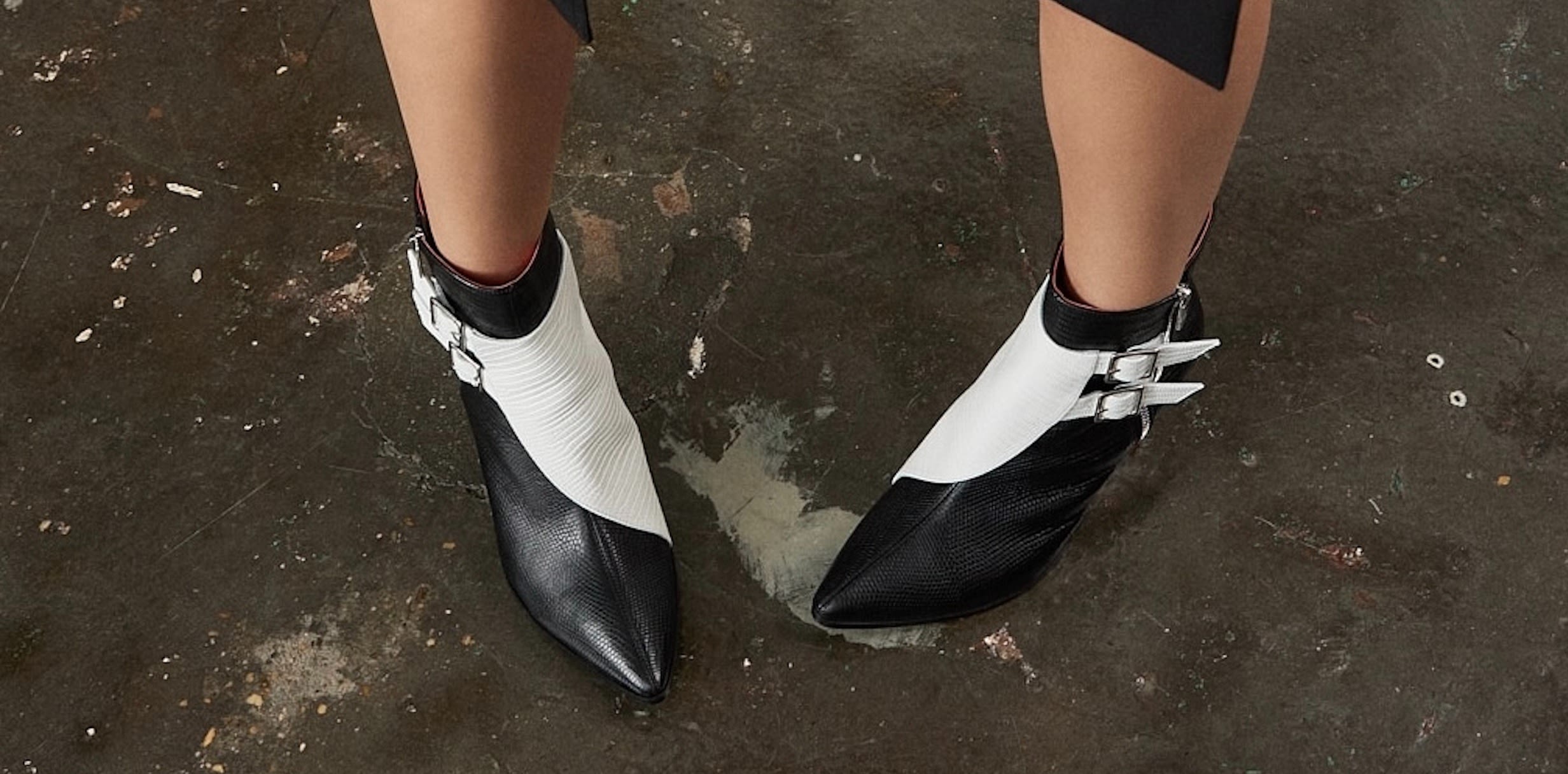 Aurora Black Glitter & Silver Heels | Rosamund Muir London | Wolf & Badger