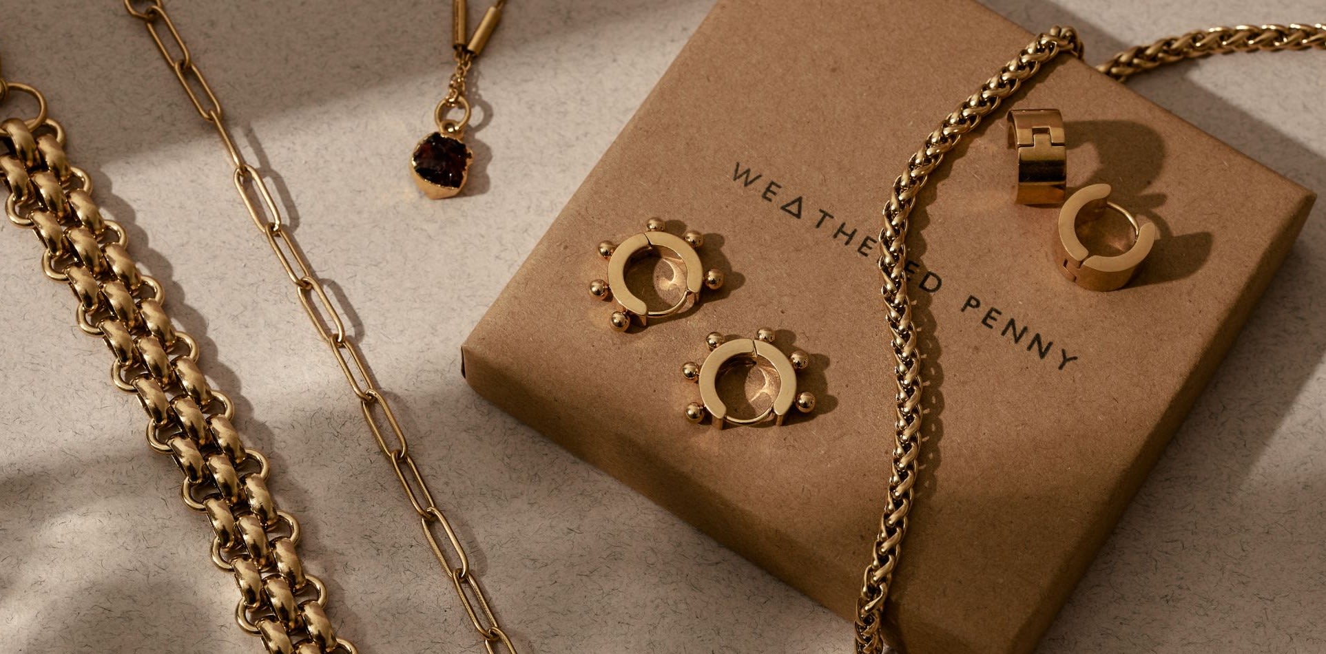 Gold Palma Chain | A Weathered Penny | Wolf & Badger
