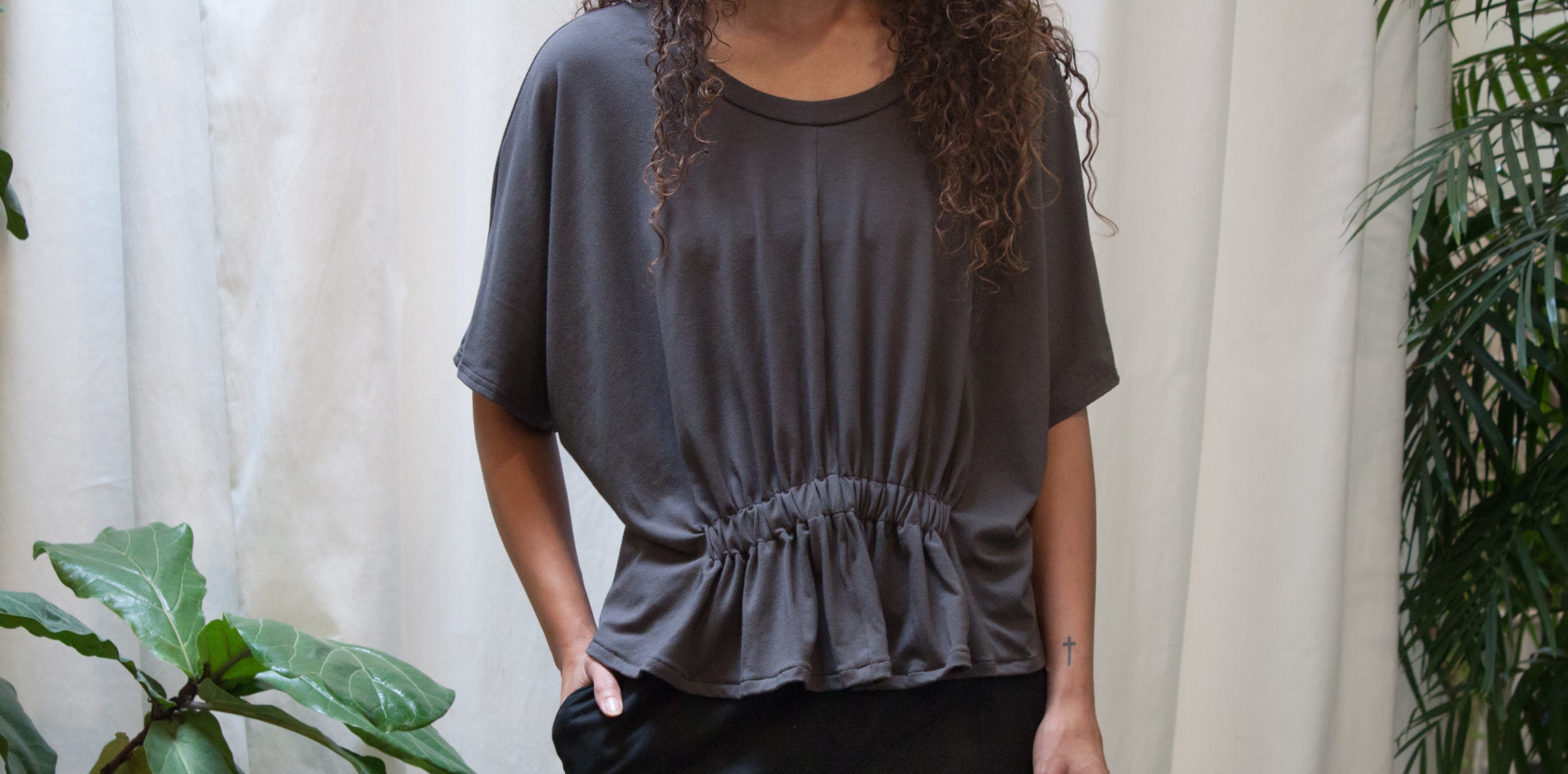 Striped Puff Sleeve Belted Midi Dress | Joeleen Torvick | Wolf & Badger