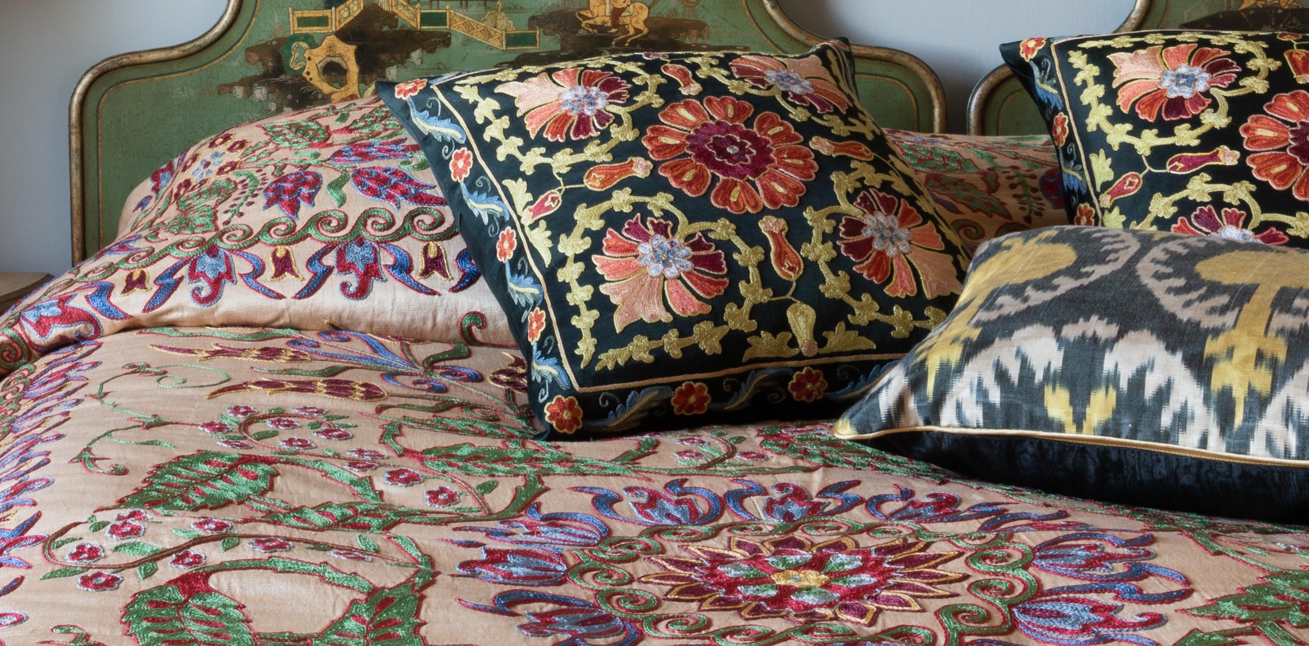 Handwoven Silk Ikat Shawl Coat - Adolat - Blue | Anor Living | Wolf ...