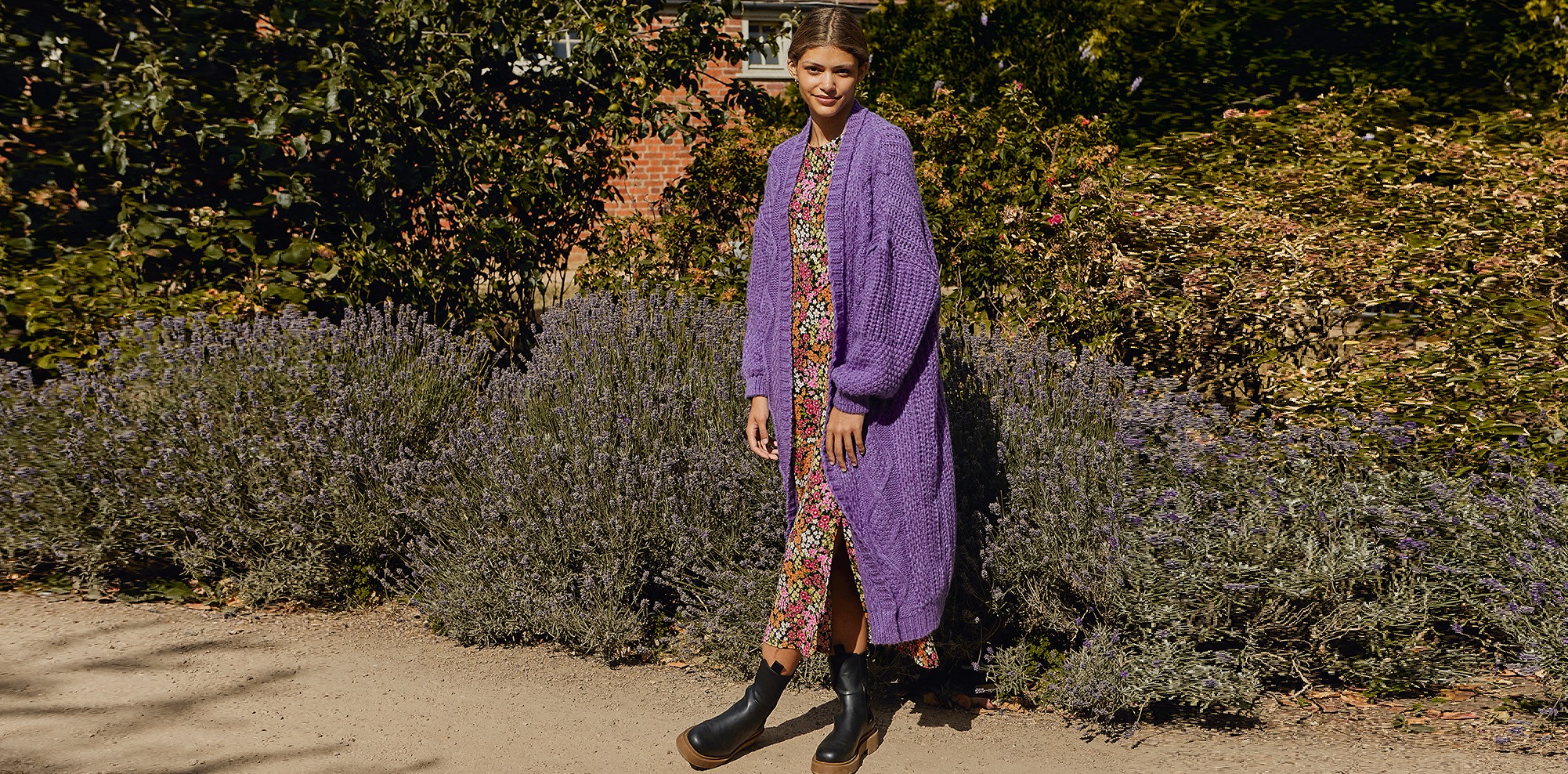 Rhiannon Recycled Cotton Chunky Stripe Jumper - Purple And Yellow ...