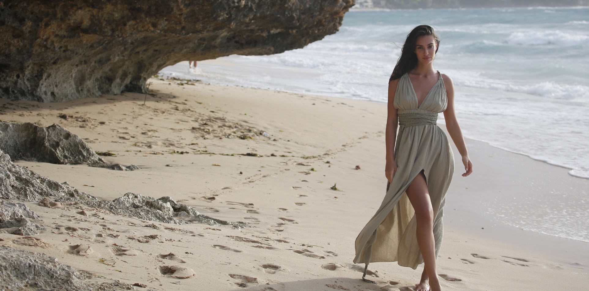 Eva Maxi Dress - Natural | The Handloom | Wolf & Badger