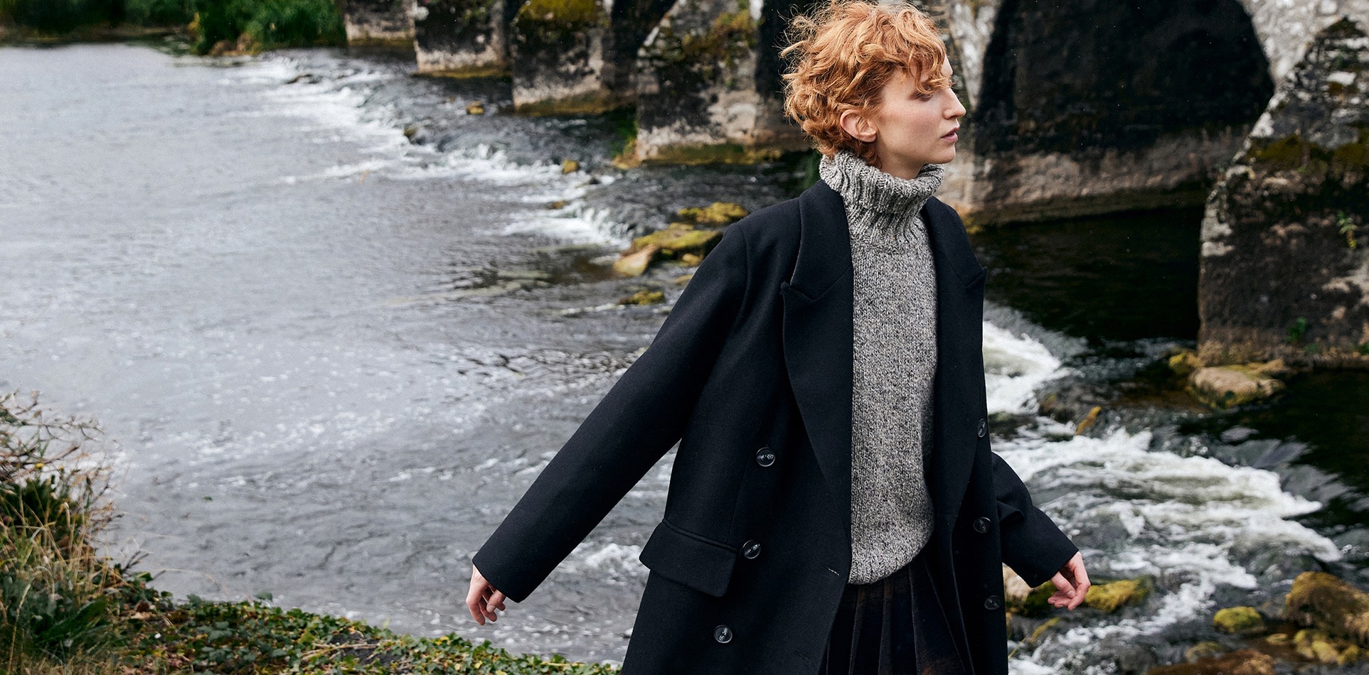 Blue Catherine Curve Tweed Jacket | Triona | Wolf & Badger