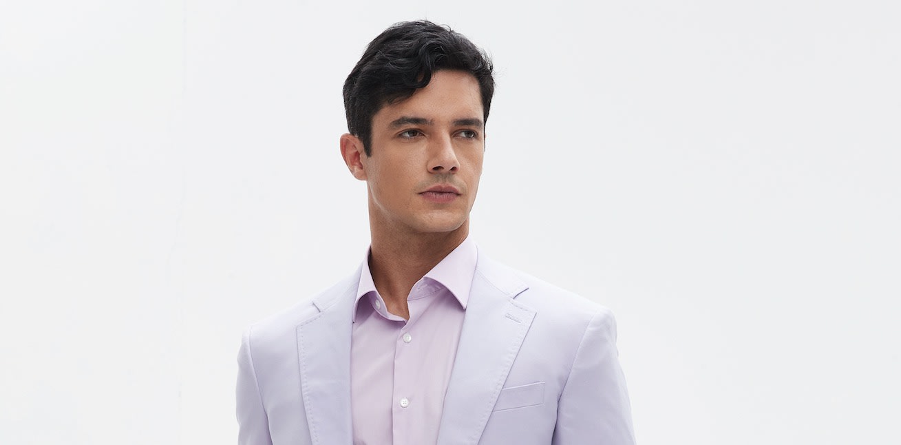 Bonded Leather Laser Cut Jacket - Blue | George Patrick | Wolf & Badger