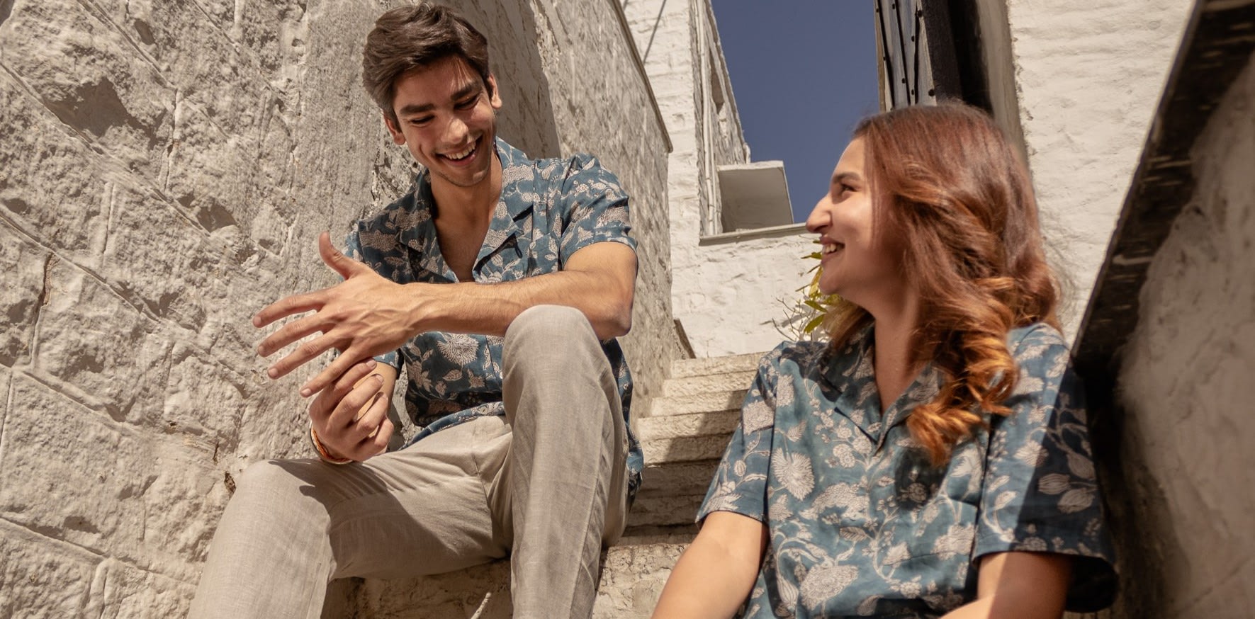 Wildflower Unisex Handblocked Cotton Shirt | Studio Kibun | Wolf & Badger