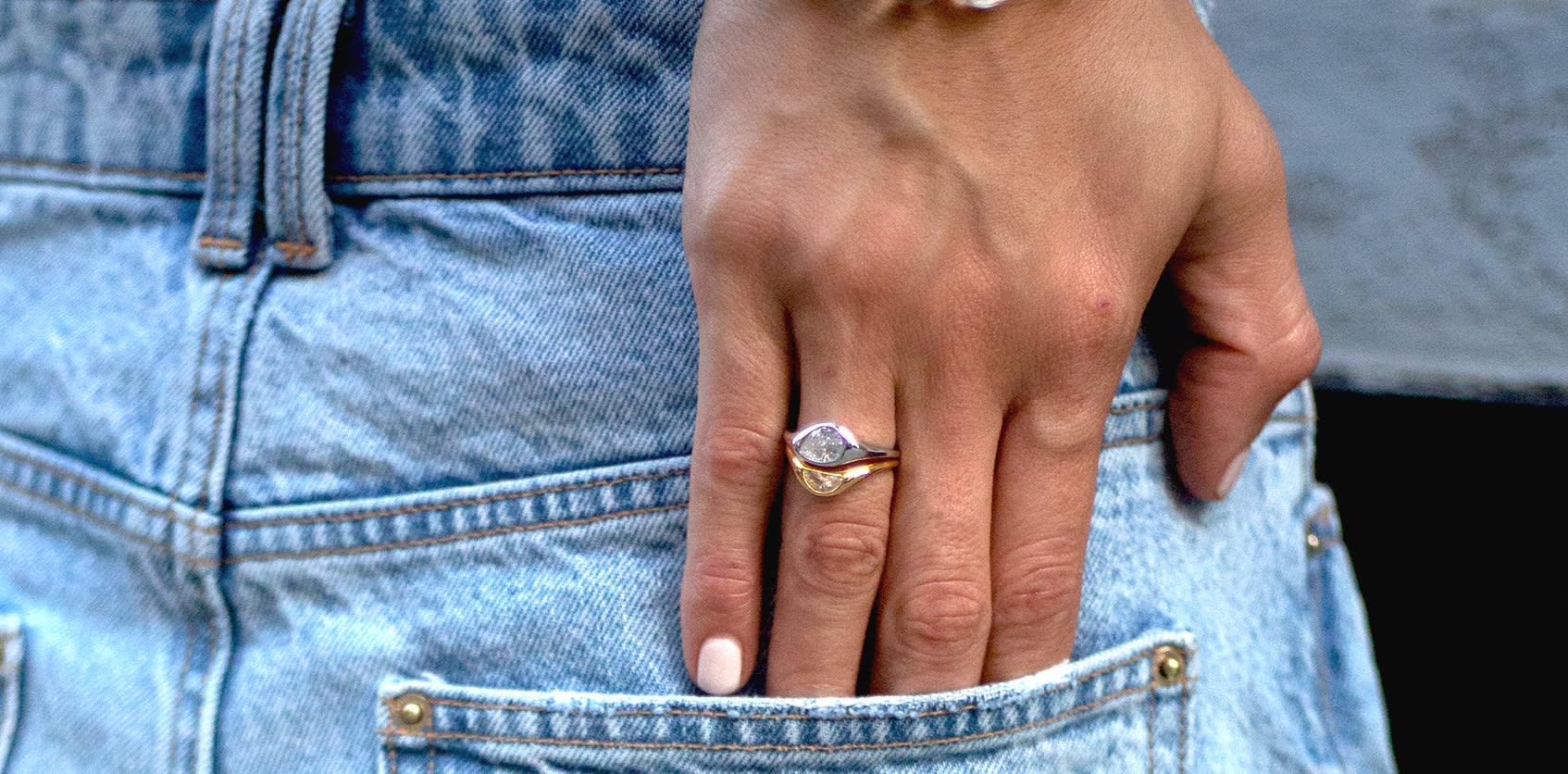 Two Tone Interlink Ring | Zynnia Collective | Wolf & Badger