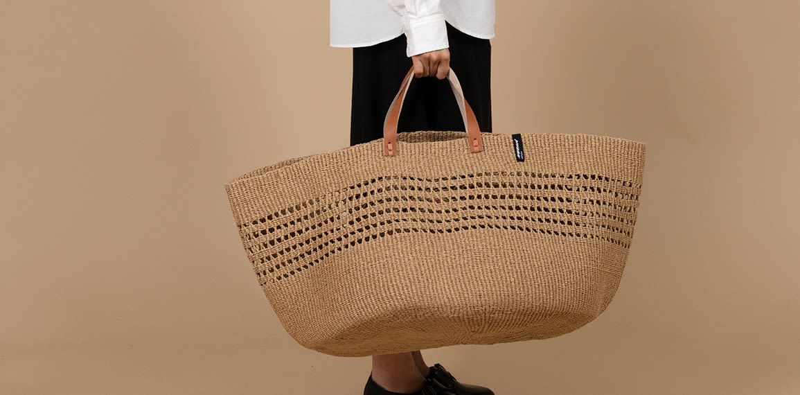 Majani Shopper Basket - Duo Green M | Mifuko | Wolf & Badger