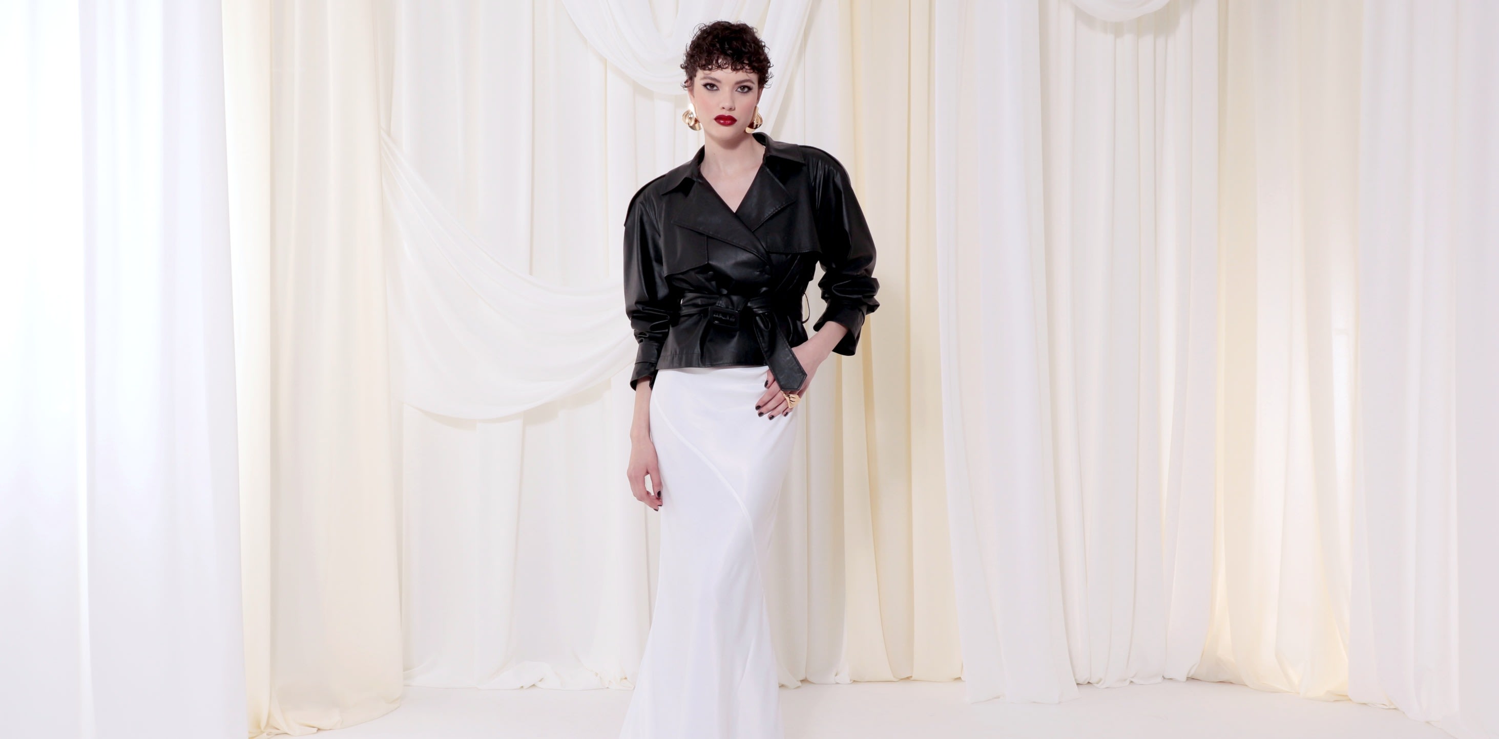 Tomira Black Mini Vegan Leather Party Dress | AGGI by HALEWSKI | Wolf ...