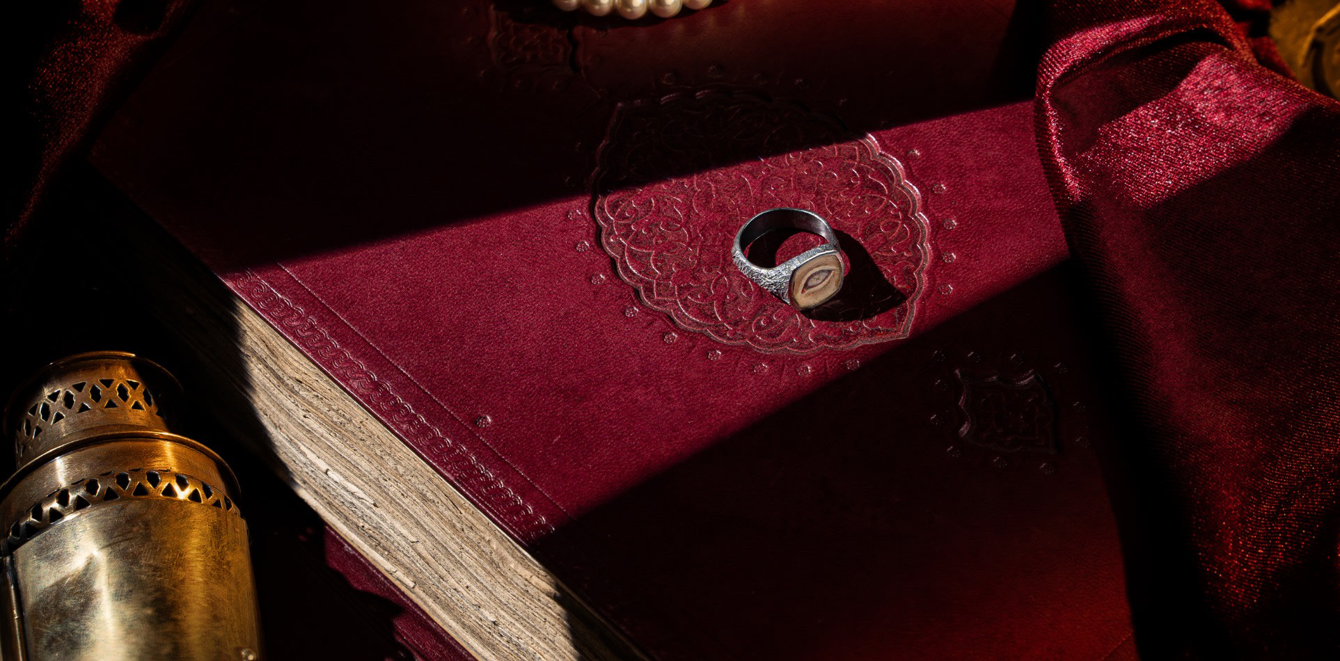 Mens Void Hand-Painted Sterling Silver Signet Ring & Wm Design ...