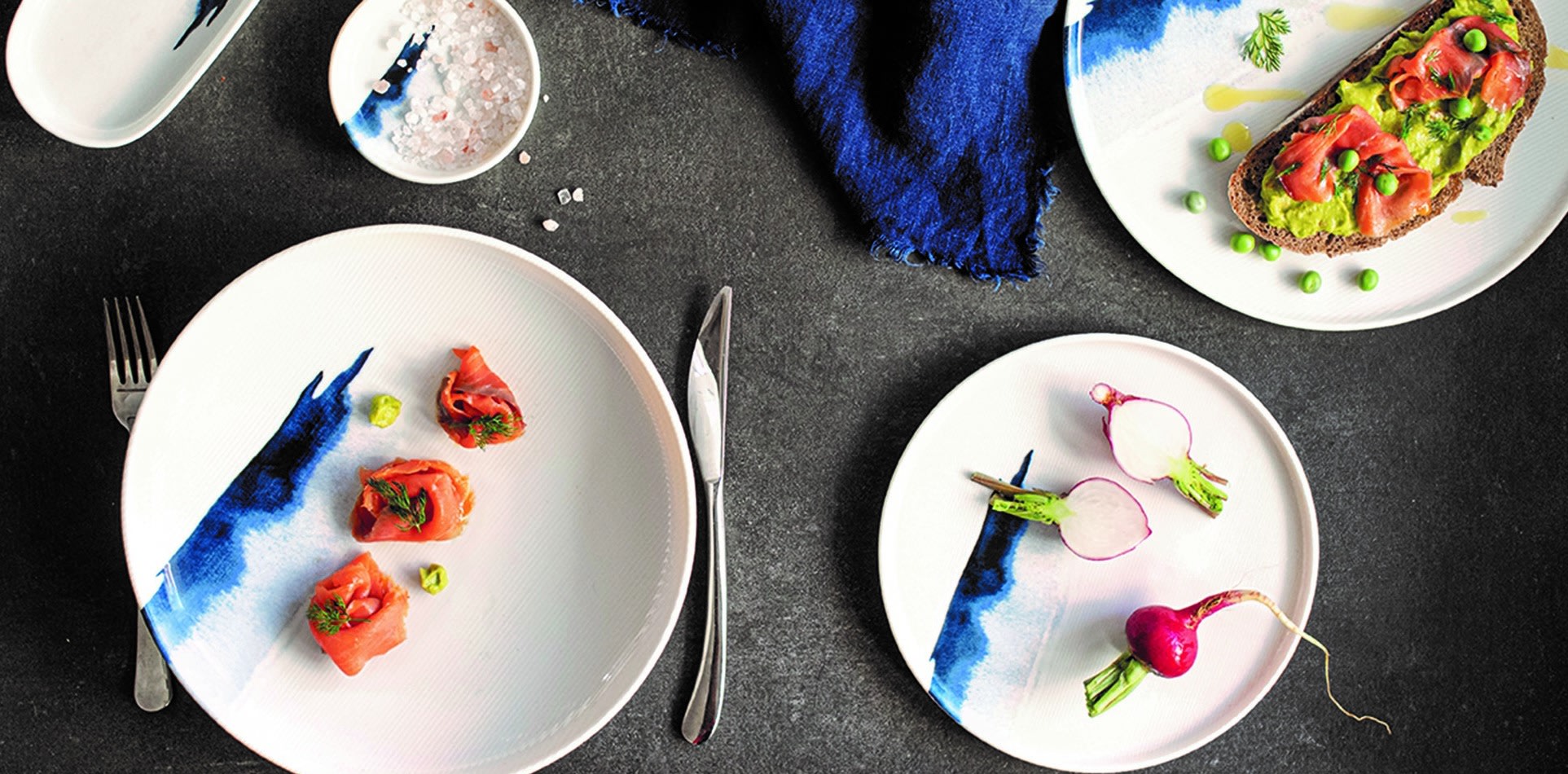 Luca Mosaic Matte Round Decorated Porcelain Dinner Entree Plate Set Of ...