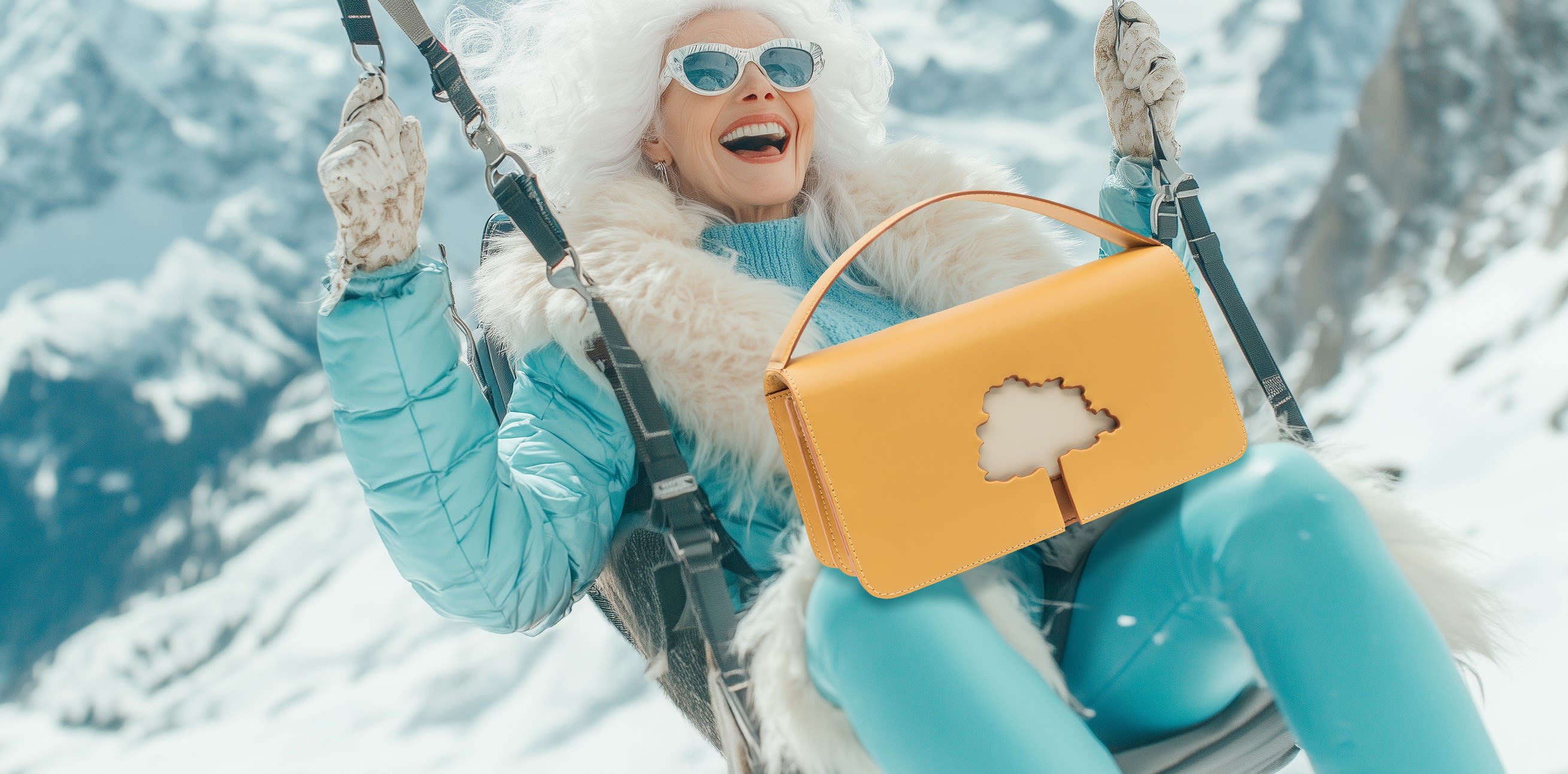 Mountain Off White And Green Leather Trifold Wallet | ABSURDE | Wolf ...