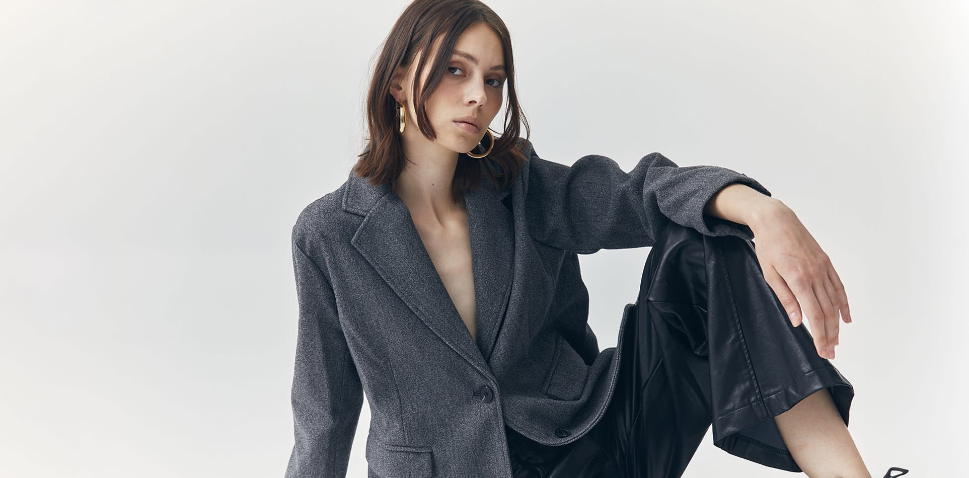 Classic Black Leather Blazer | ATS THE LABEL | Wolf & Badger