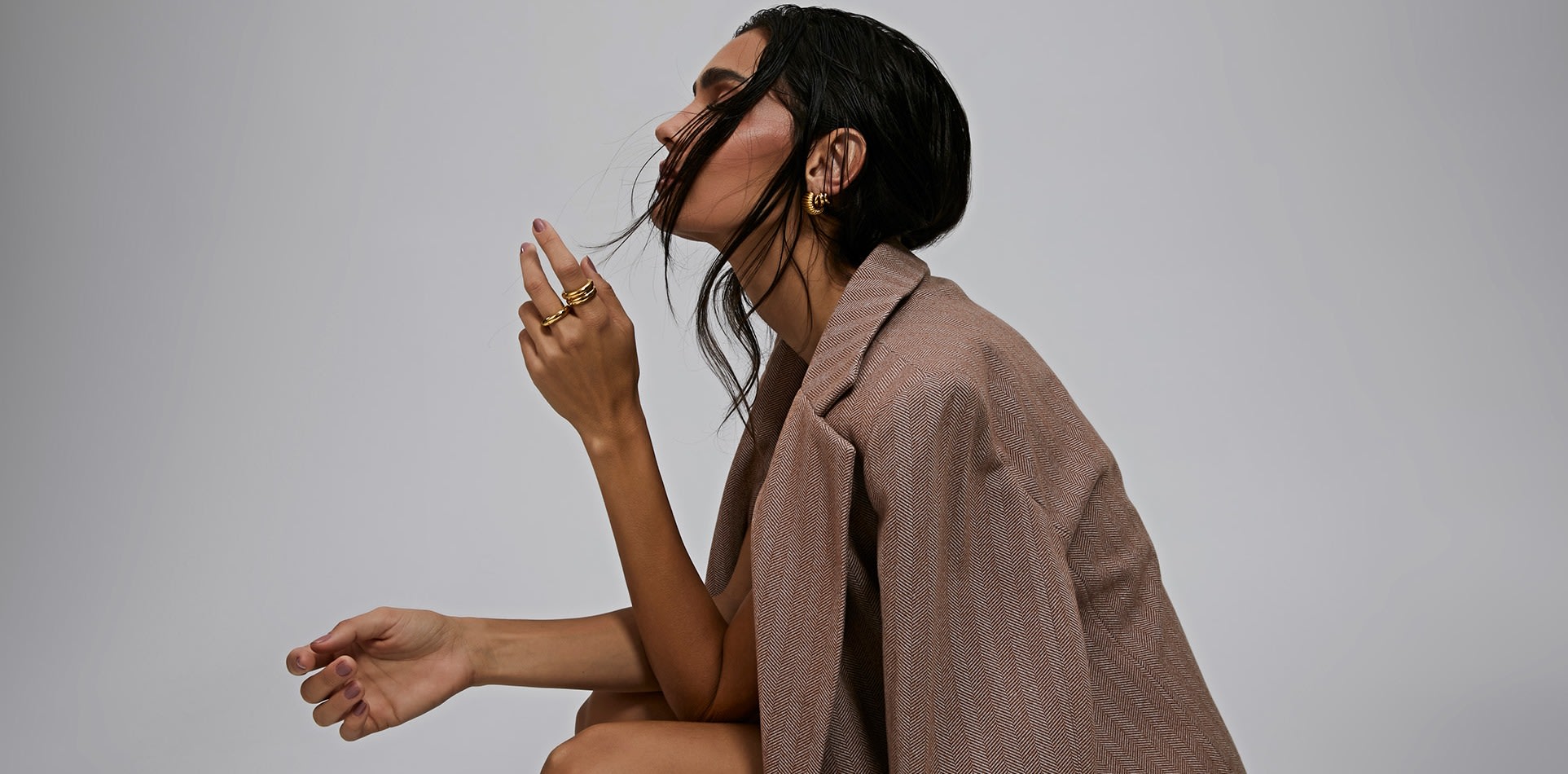 Triple Pearl Hoops Gold | Shabella NYC | Wolf & Badger