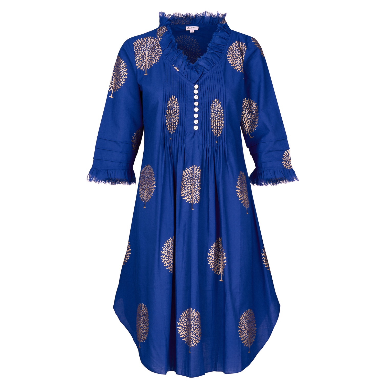 Cotton Annabel Tunic In Marrakesh Blue & Gold | At Last... | Wolf & Badger