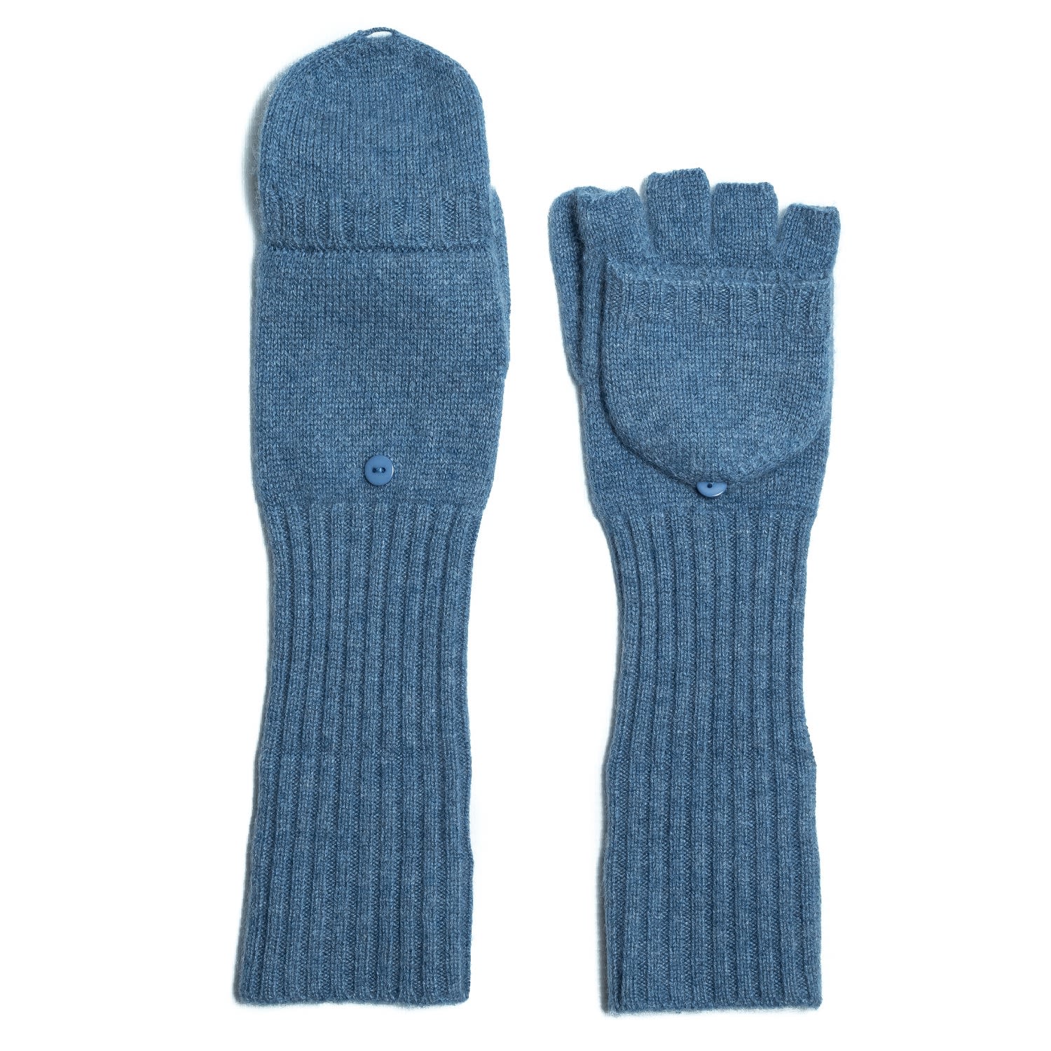 Bel Cashmere Women's Long Cashmere Mittens Blue | ModeSens