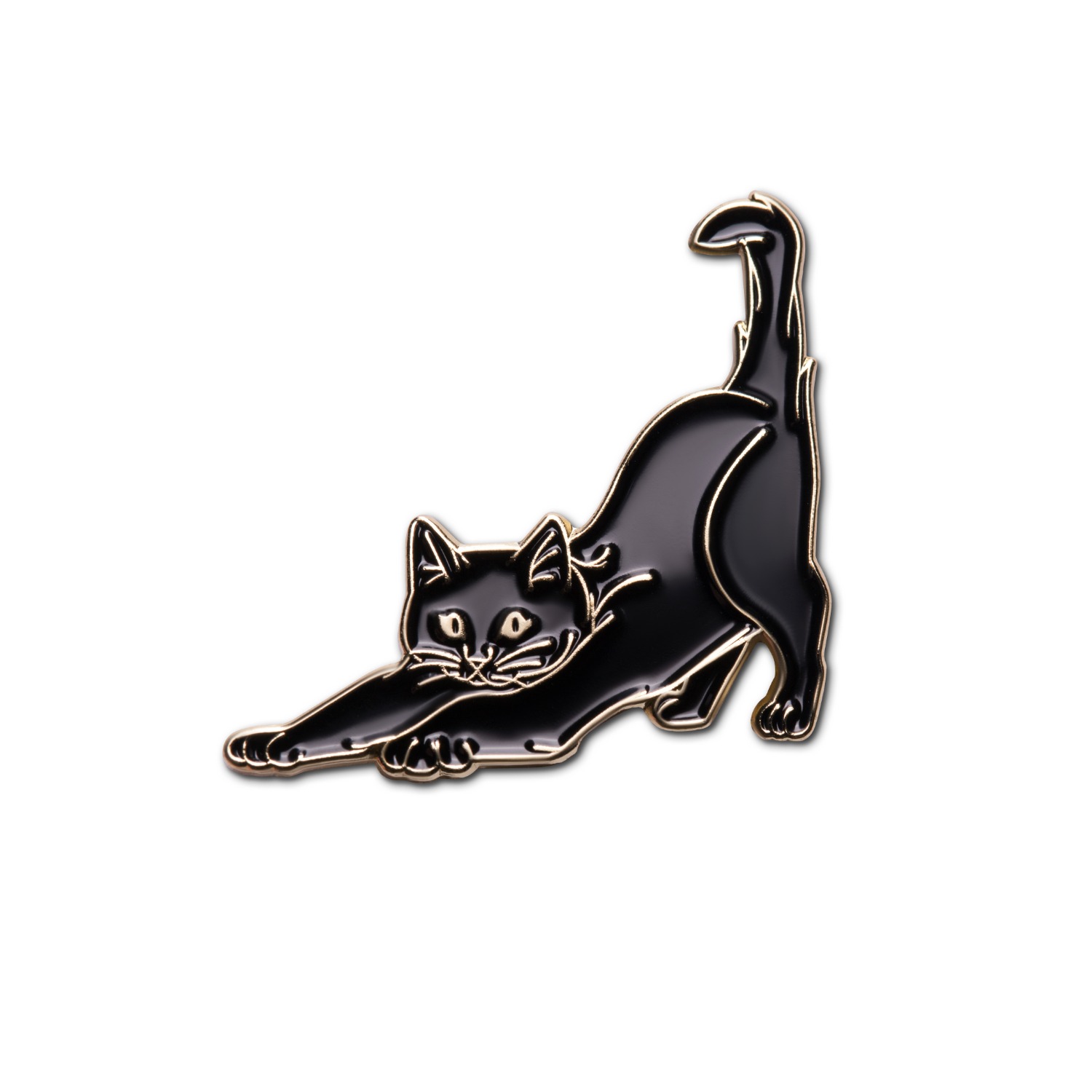 Enamel Pin Stretching Cat | Make Heads Turn | Wolf & Badger