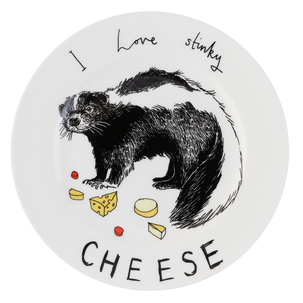 'I Love Stinky Cheese' Side Plate | Jimbobart | Wolf & Badger