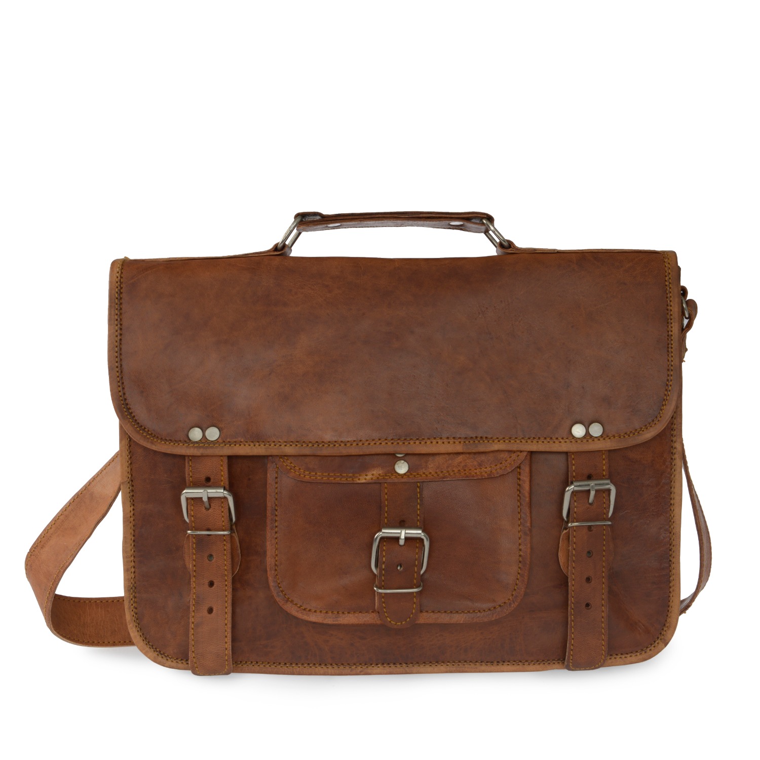 Vida Vintage Classic Leather Satchel Medium | VIDA VIDA | Wolf & Badger