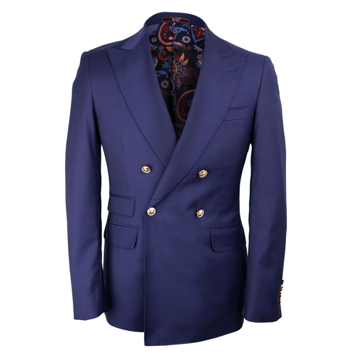 Plain Double Breasted Peak Lapel Blazer – Navy | DAVID WEJ | Wolf & Badger