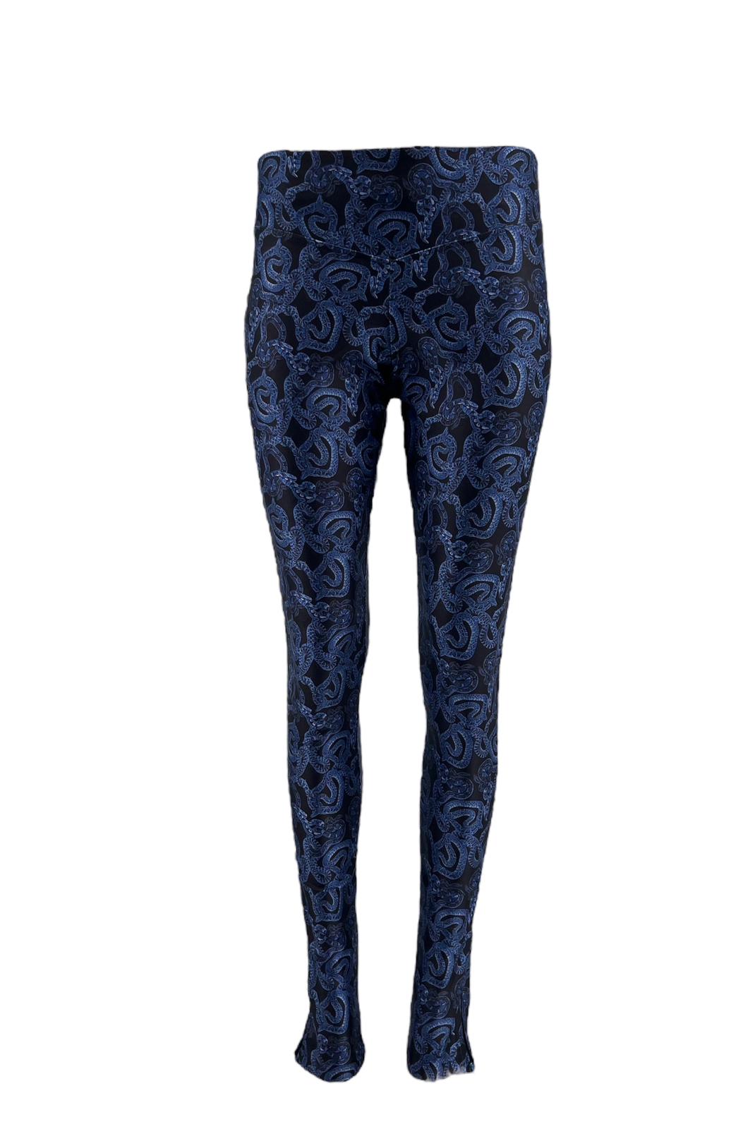Snake Pant With Velvet Piping - Blue | Monzlapur New York | Wolf & Badger