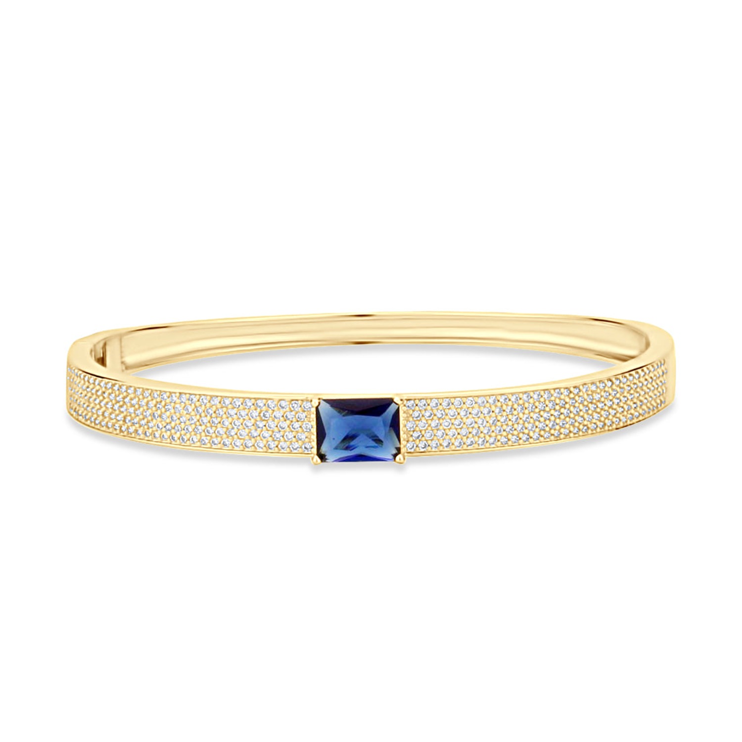 Pave Bangle With Stone - Gold & Blue | SHYMI | Wolf & Badger