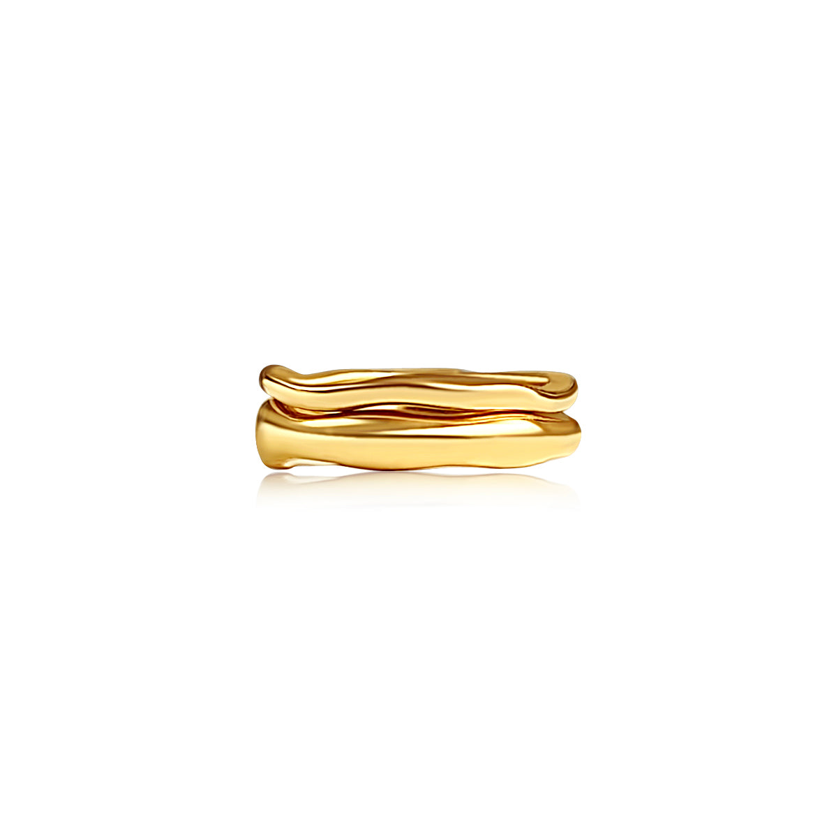 Gold Double Stacked Irregular Rings | MG Jewelry | Wolf & Badger