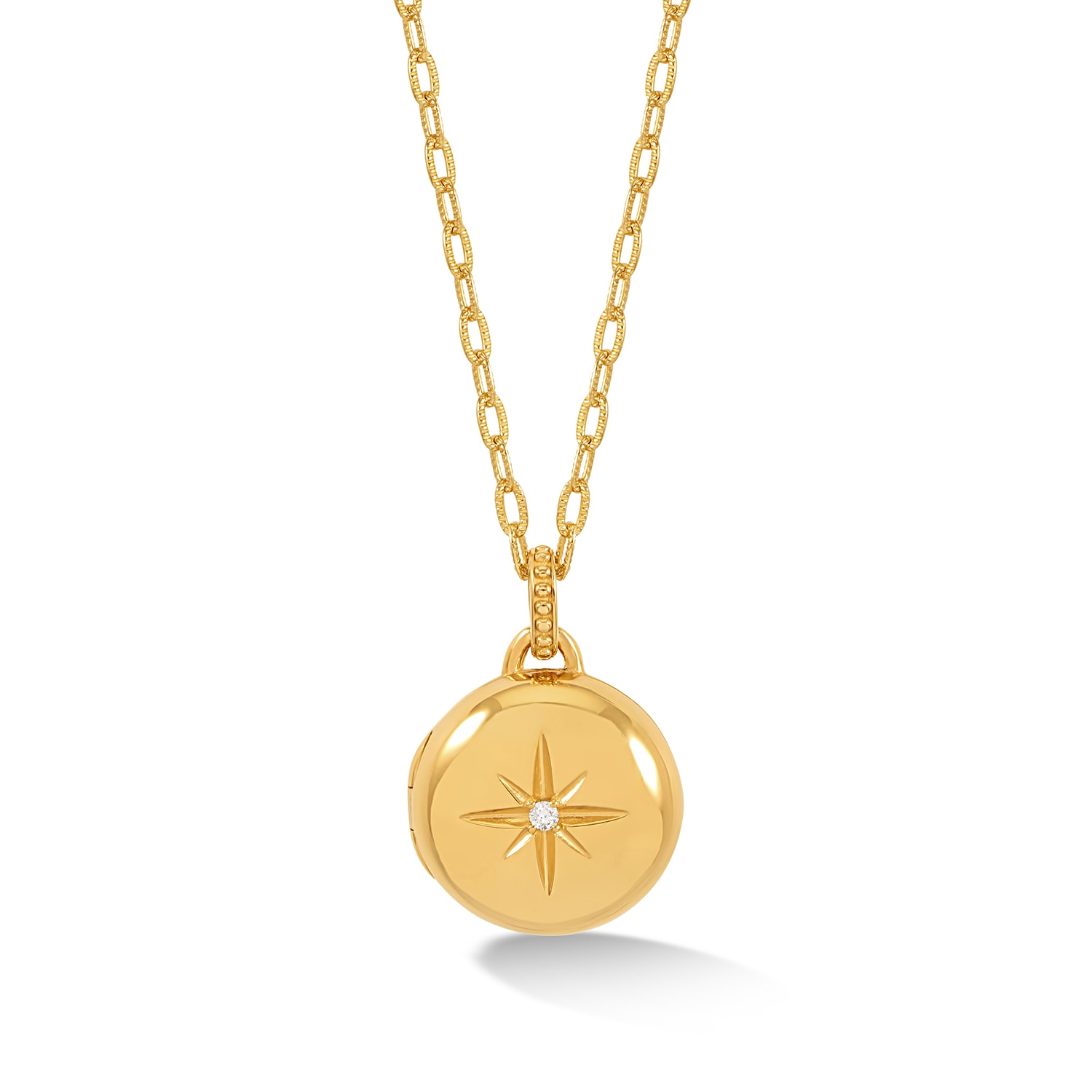Dower & Hall Women's Diamond Starburst Round Locket Gold | ModeSens