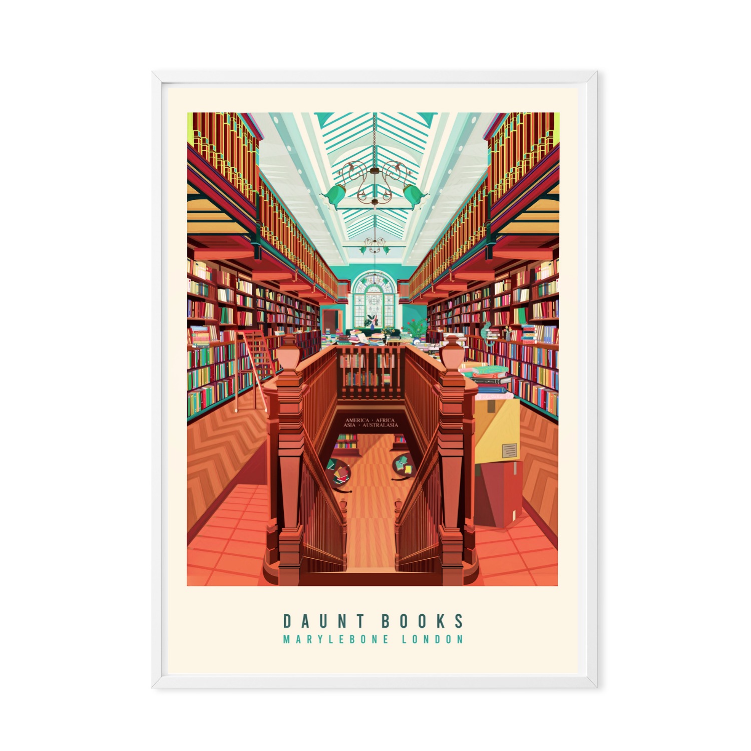 Daunt Books London Illustrated Art Print | Eye for London Prints | Wolf ...