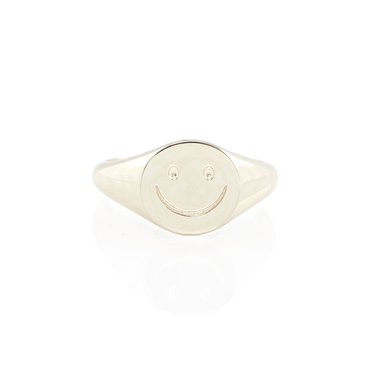 Happy Smiley Face Signet Ring Sterling Silver | Kris Nations | Wolf ...