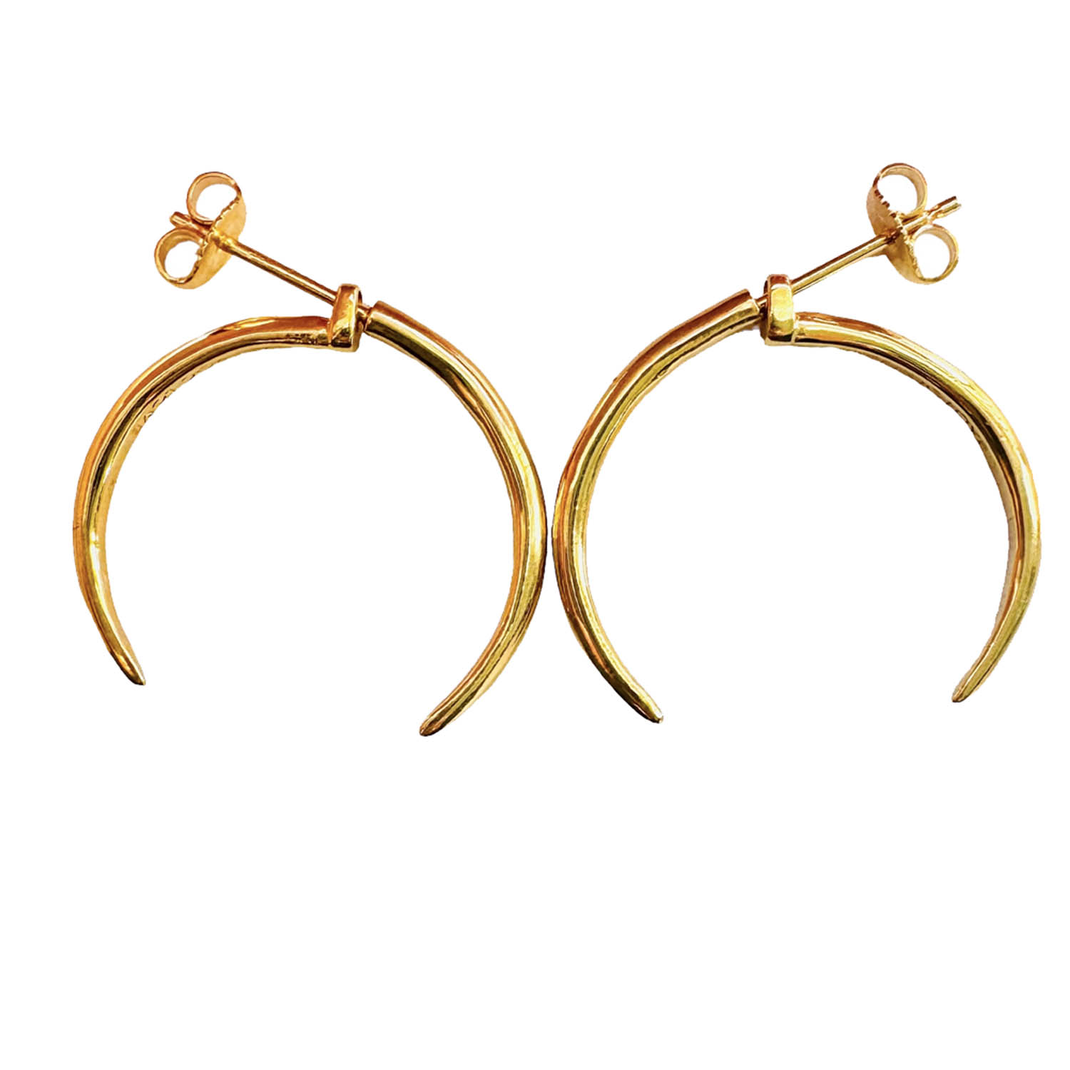 Front-Back One Inch Gold Hoop Earrings | AKI ROC JEWELRY | Wolf & Badger