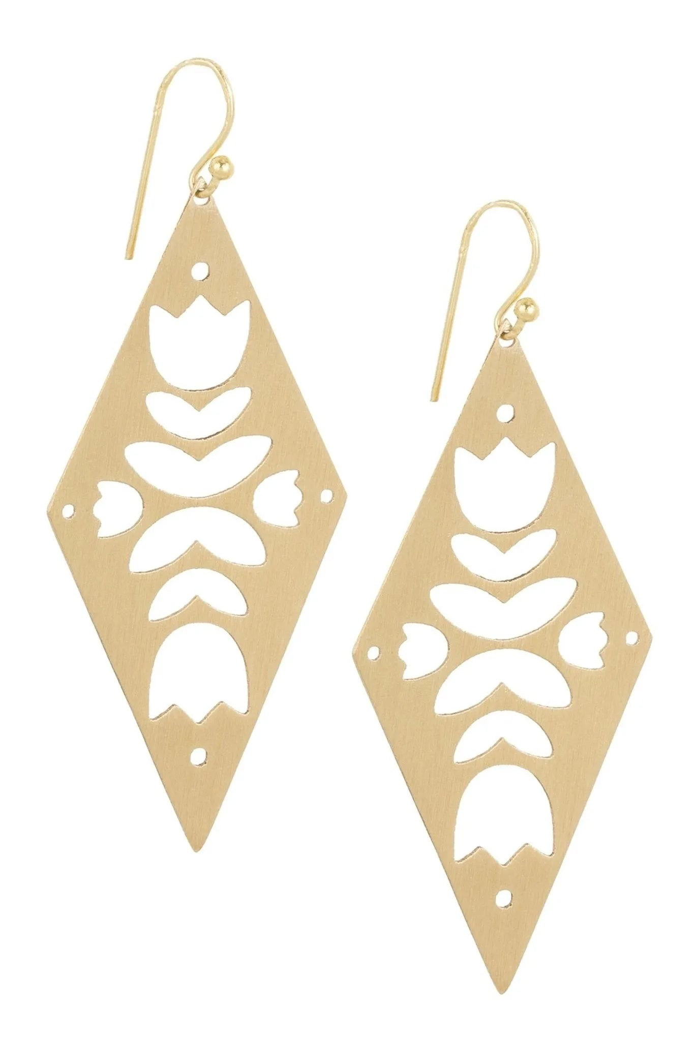 Saachi Women's Gold Diamond Drop Open Brass Earrings | ModeSens