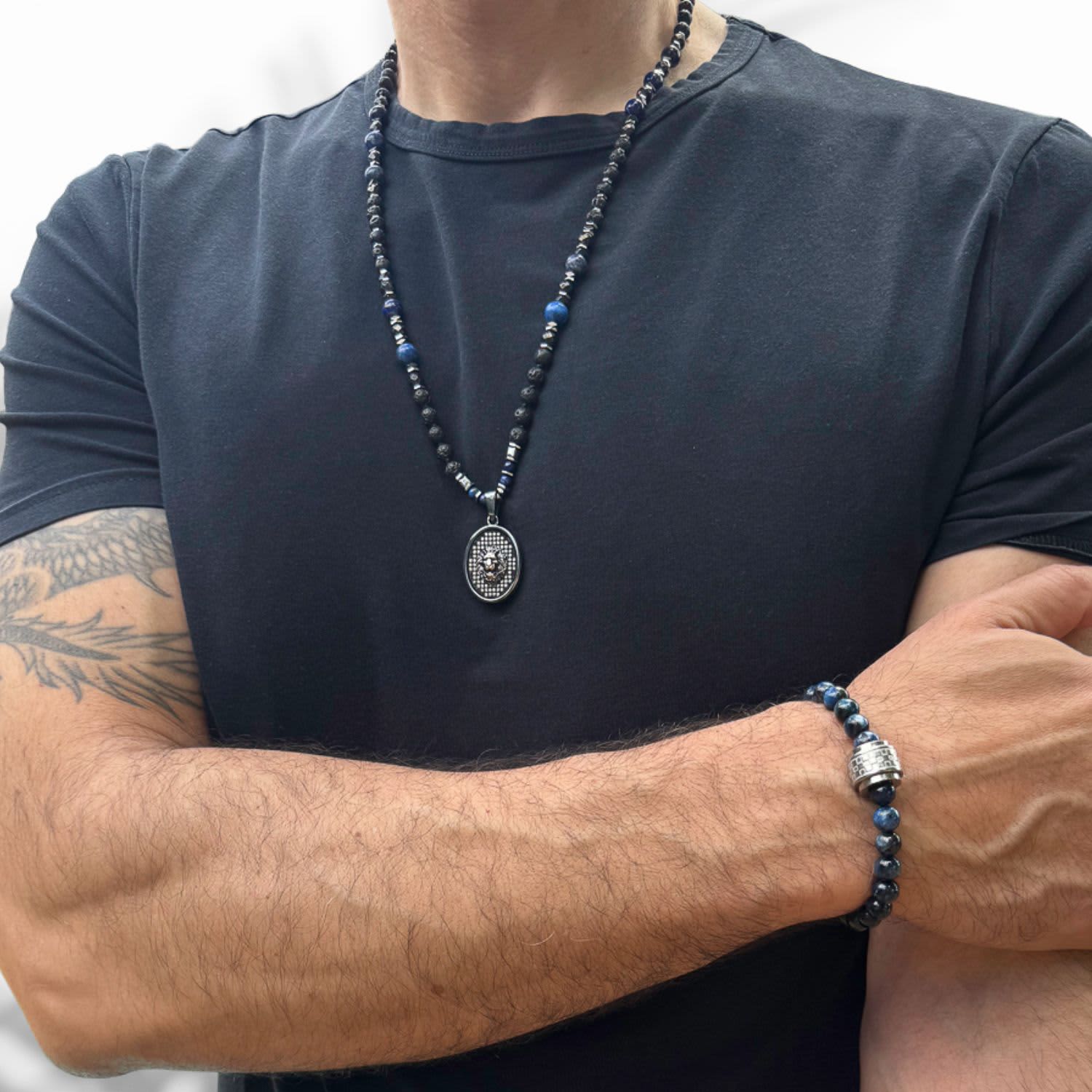 Black lion necklace store