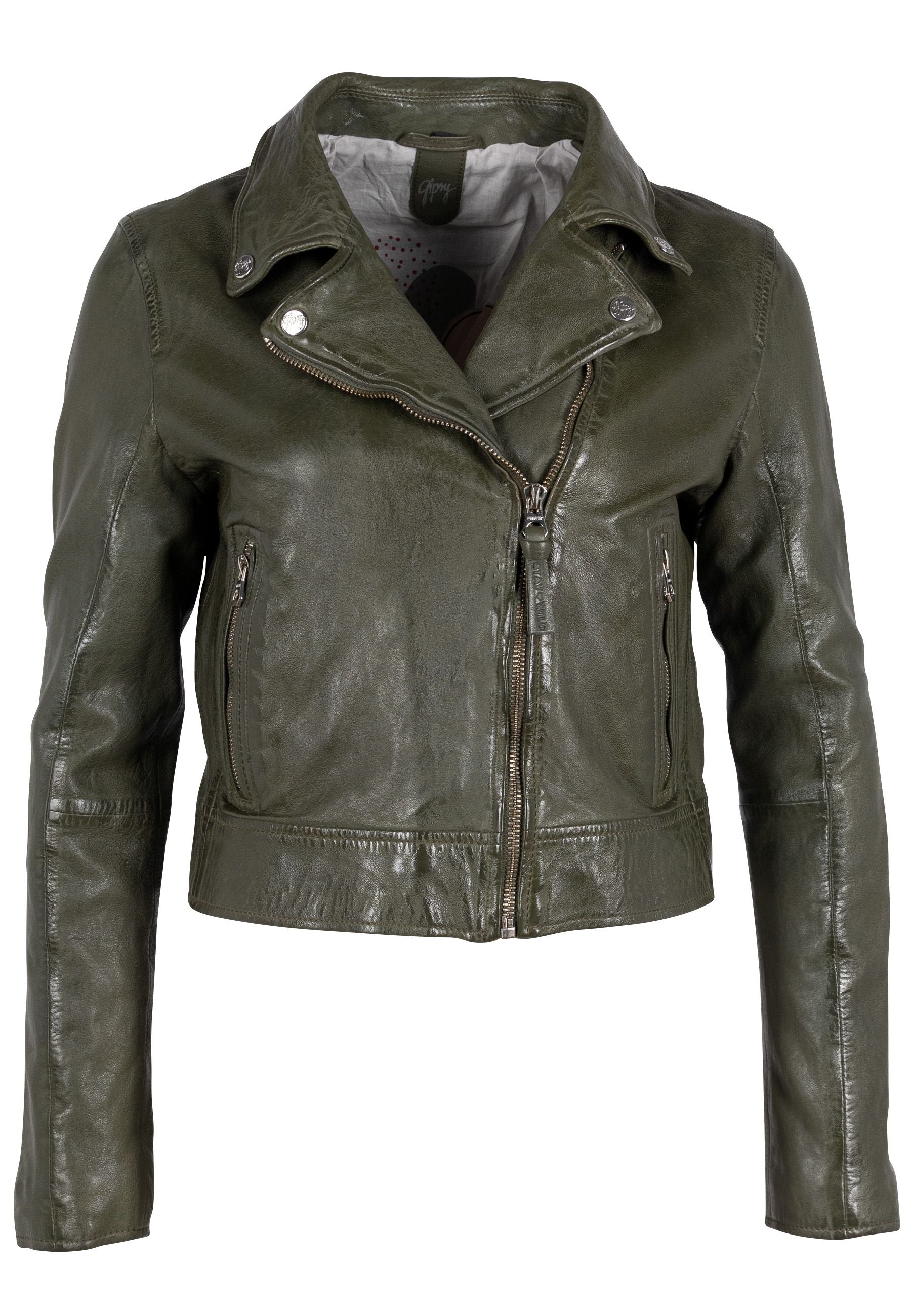 Julene Leather Jacket, Jade | MAURITIUS | Wolf & Badger