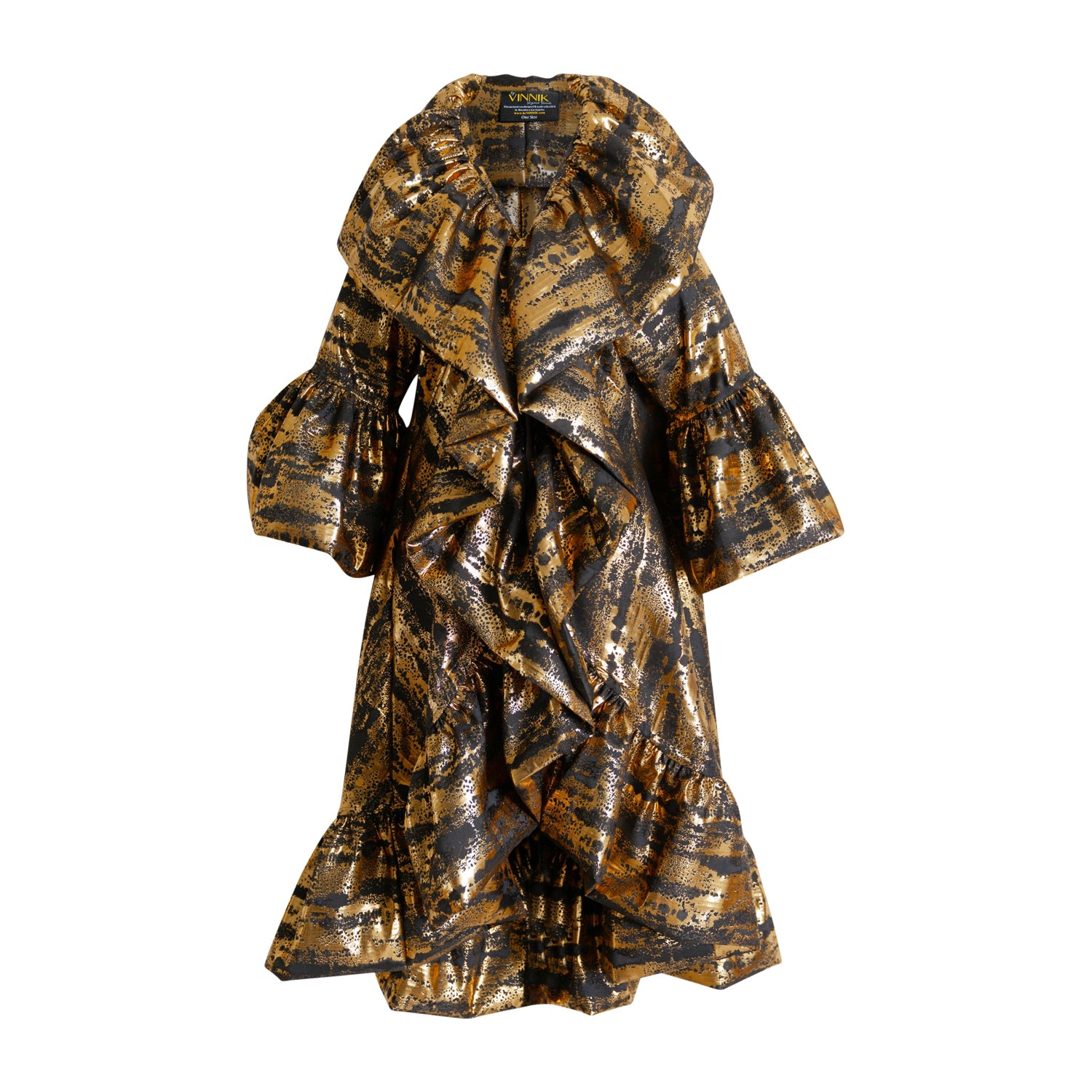 Byvinnik Women's Gold / Black Ruffle Manhattan Opera Coat - Un Ballo In ...