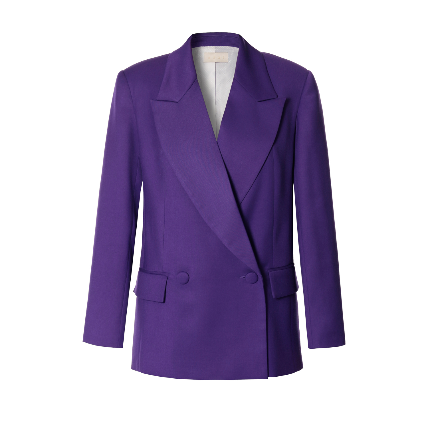 Samira Purple Royal Double Breasted Blazer | AGGI by HALEWSKI | Wolf ...